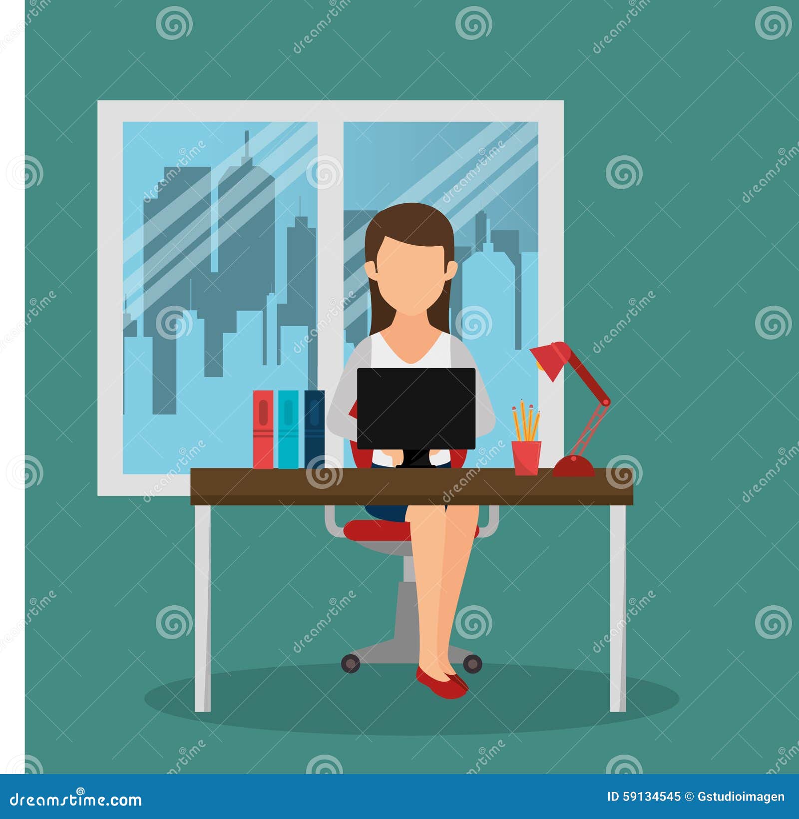 Business office and human stock vector. Illustration of teamwork - 59134545