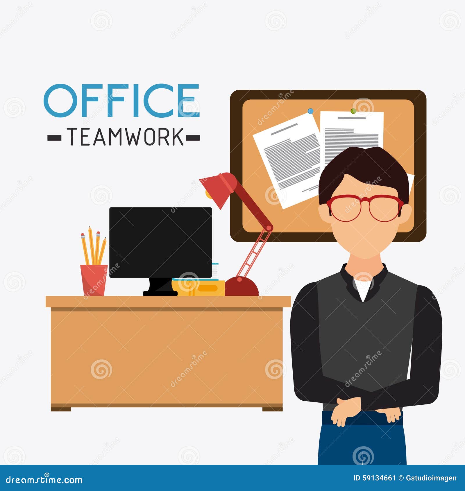 Business office and human stock vector. Illustration of objects - 59134661