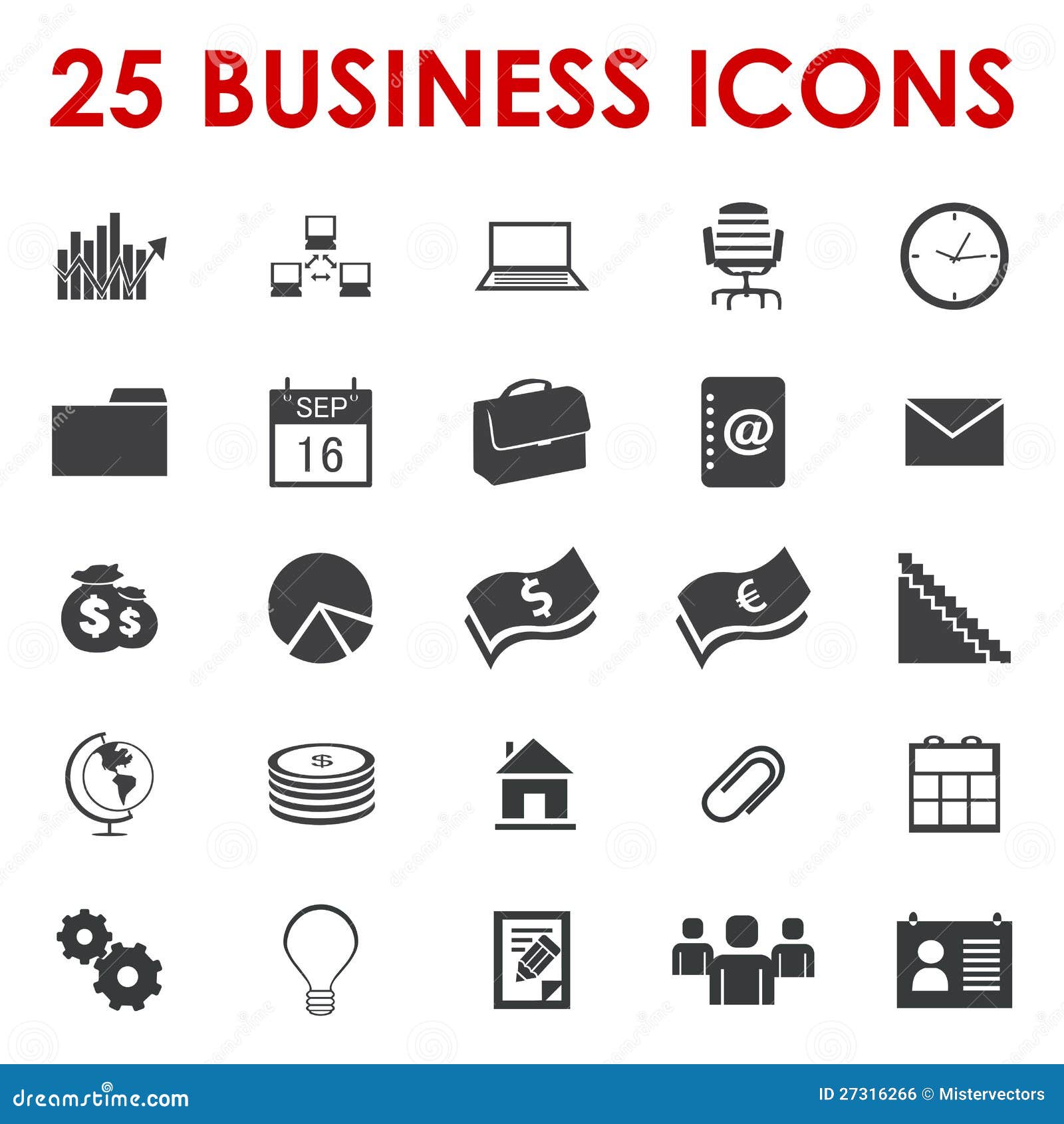 Business office icons stock illustration. Illustration of connected ...