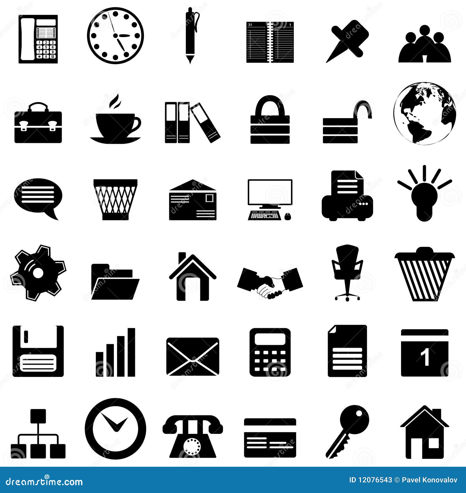 Business And Office Icons Set Stock Vector - Image: 12076543
