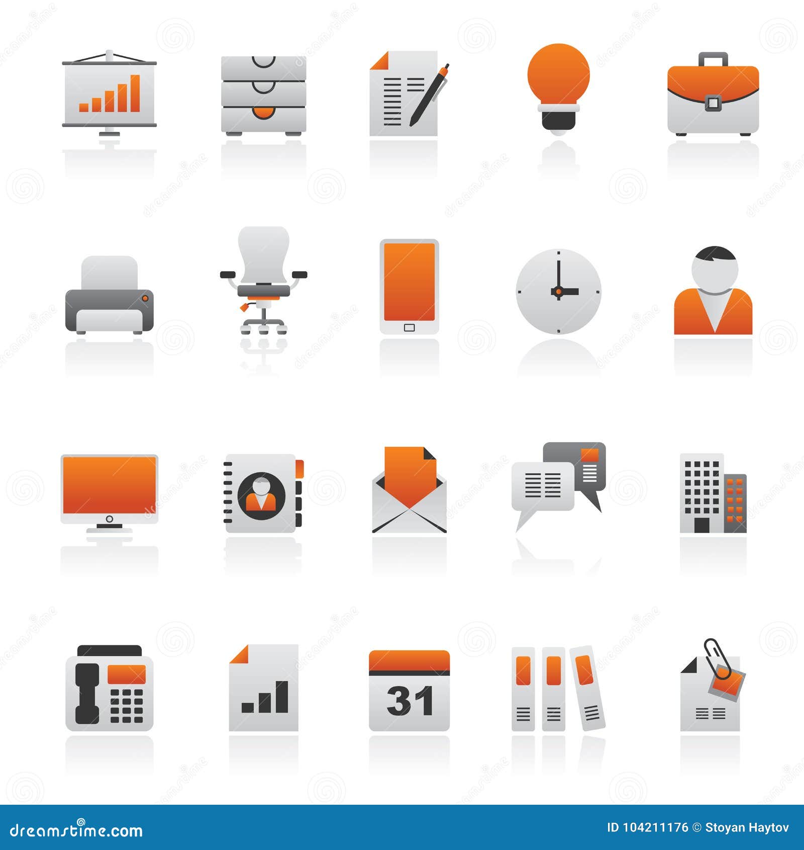 Business and office icons stock vector. Illustration of calendar ...