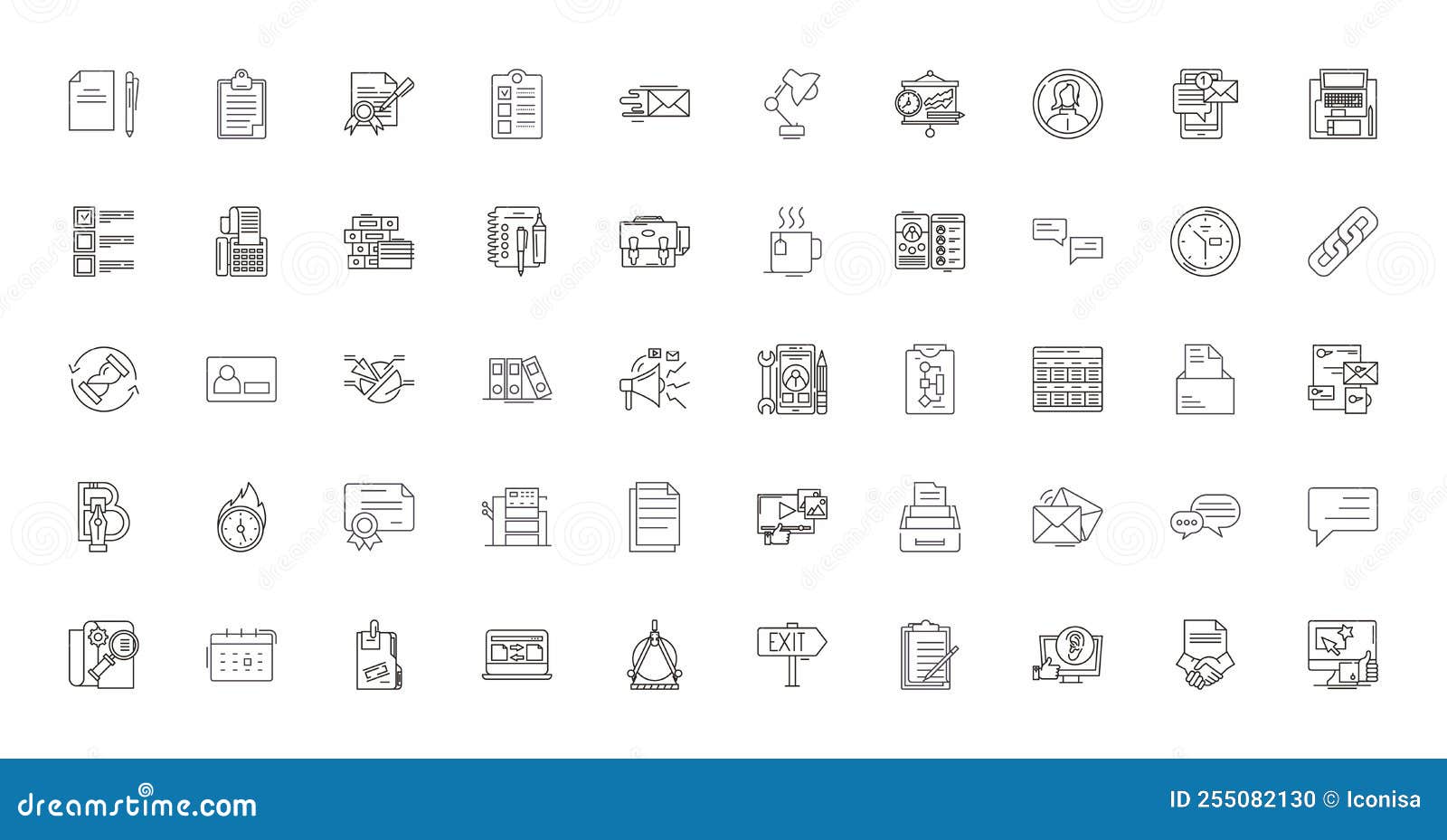 Business Office Ideas, Linear Icons, Line Signs Set, Vector Collection ...