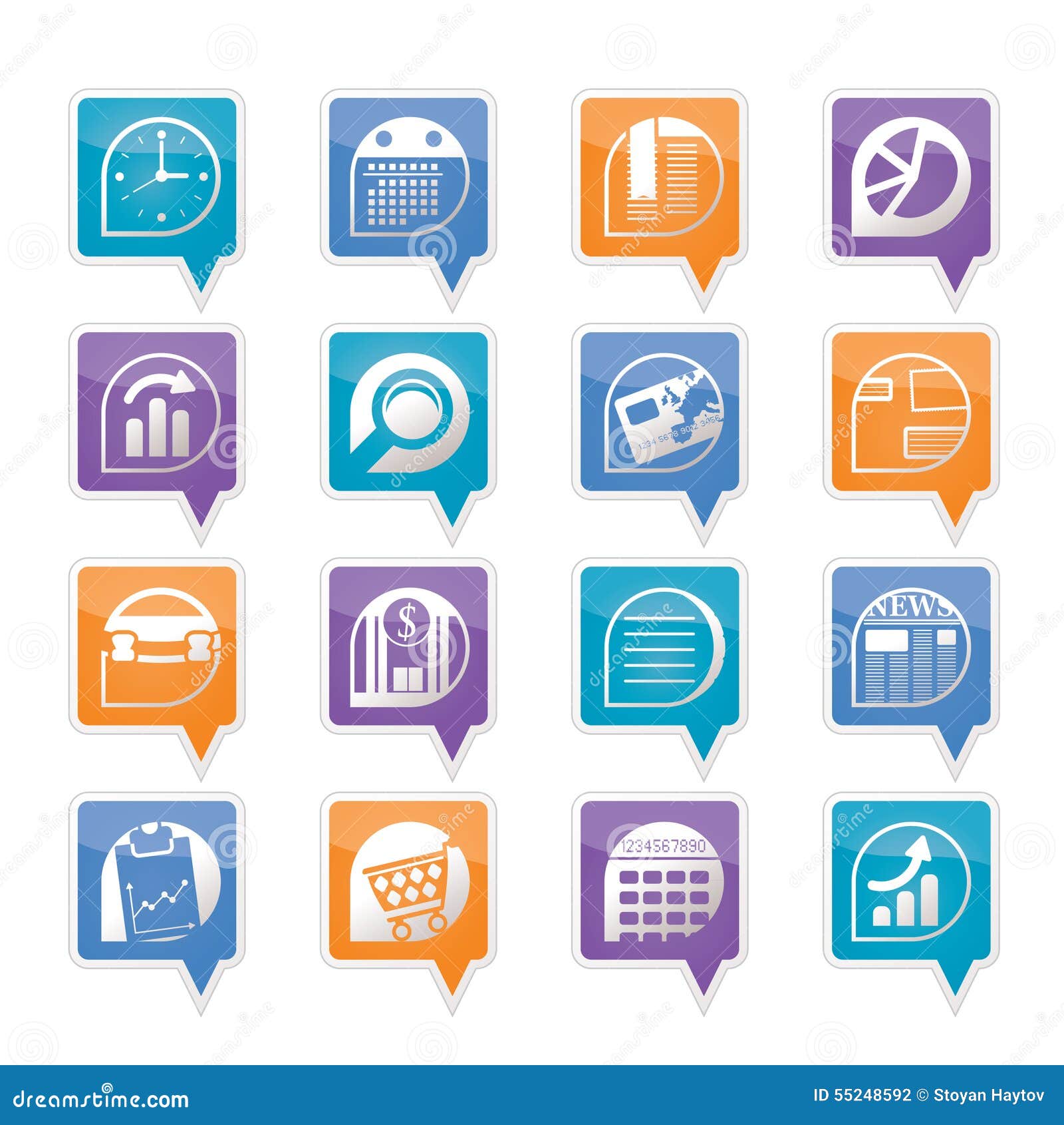Business and Office Internet Icons Stock Vector - Illustration of ...