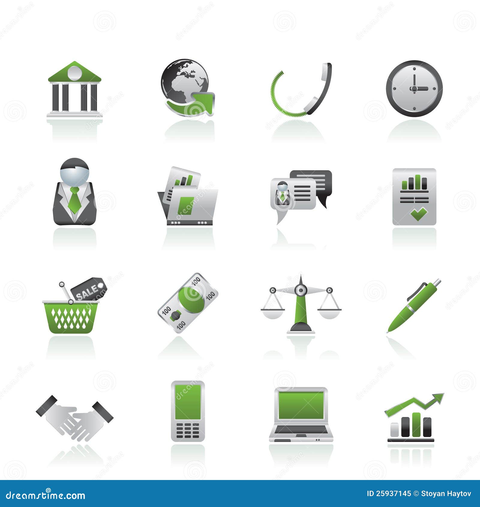 Business and Office Objects Icons Stock Vector - Illustration of menu ...