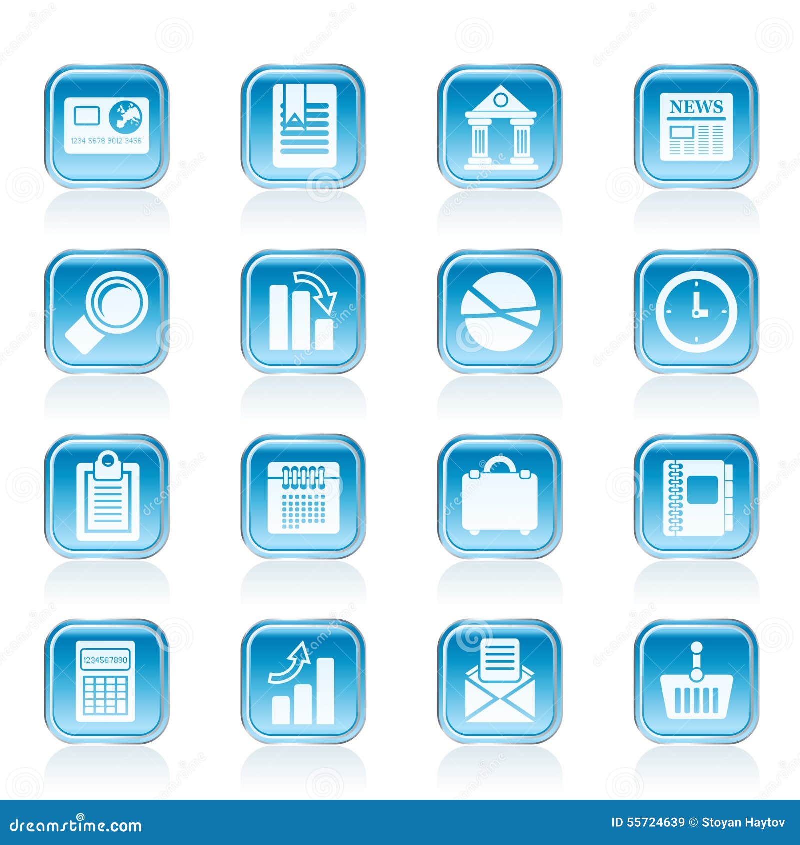 Business and Office Realistic Internet Icons Stock Vector ...