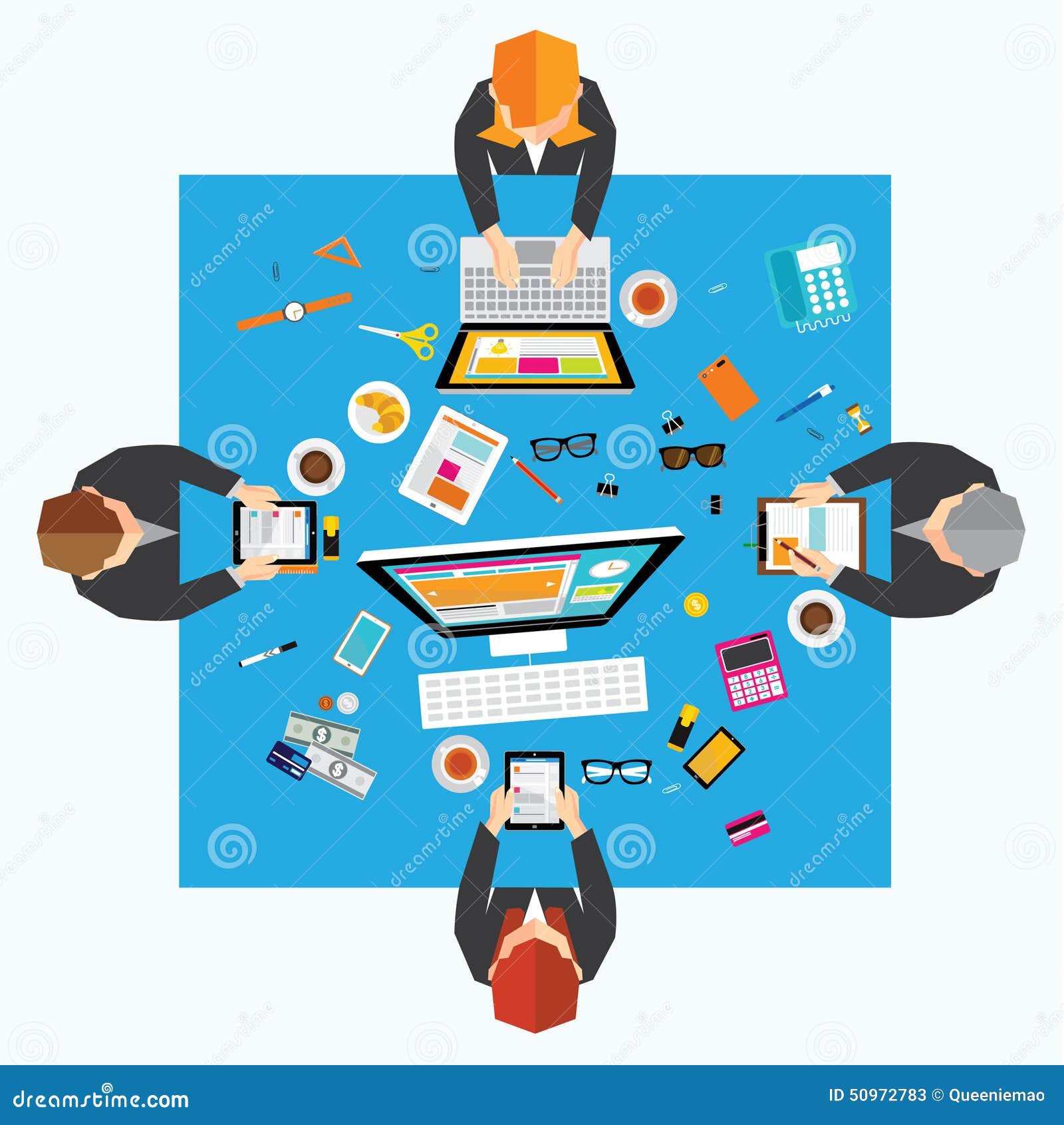 Business and Office Social Network Vector Design Stock Illustration ...
