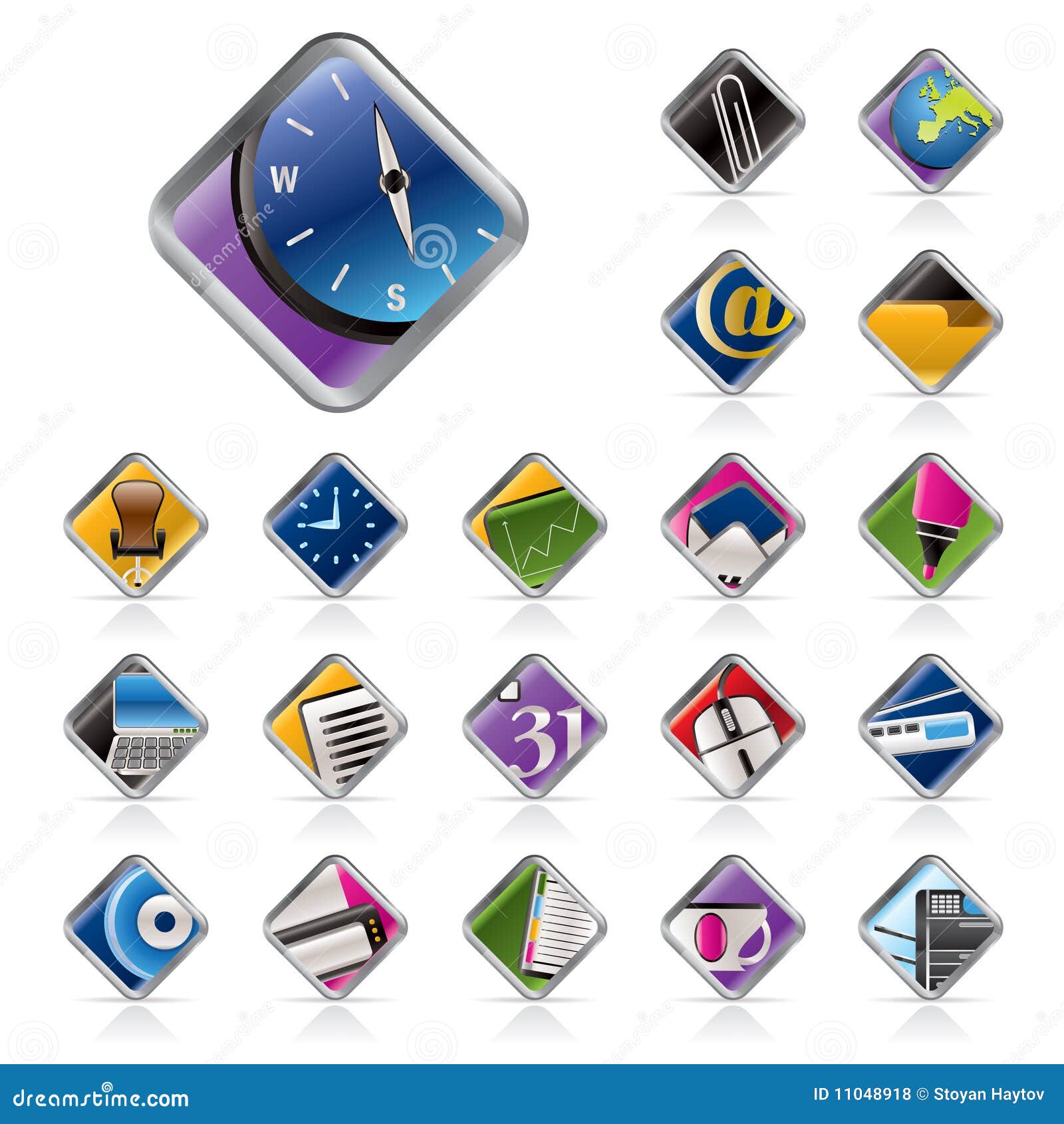 Business and Office Tools Icons Stock Vector - Illustration of computer ...