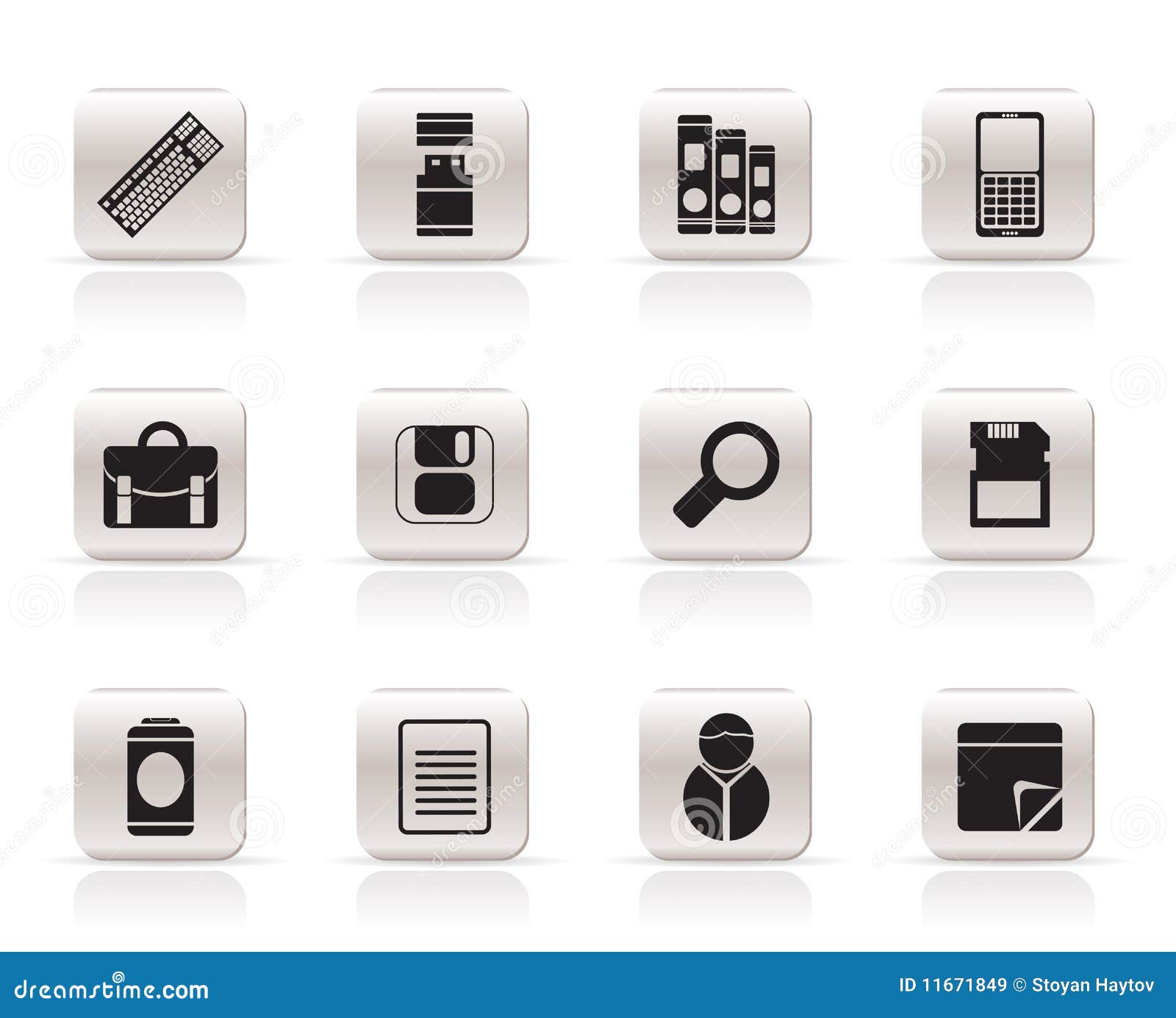 Business and Office Tools Icons Stock Vector - Illustration of glossy ...