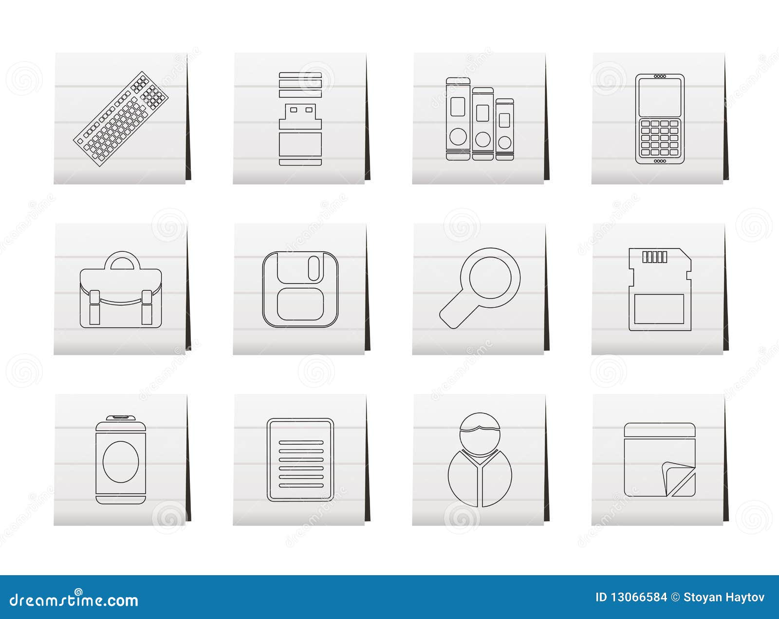 Business and Office Tools Icons Stock Vector - Illustration of paper ...