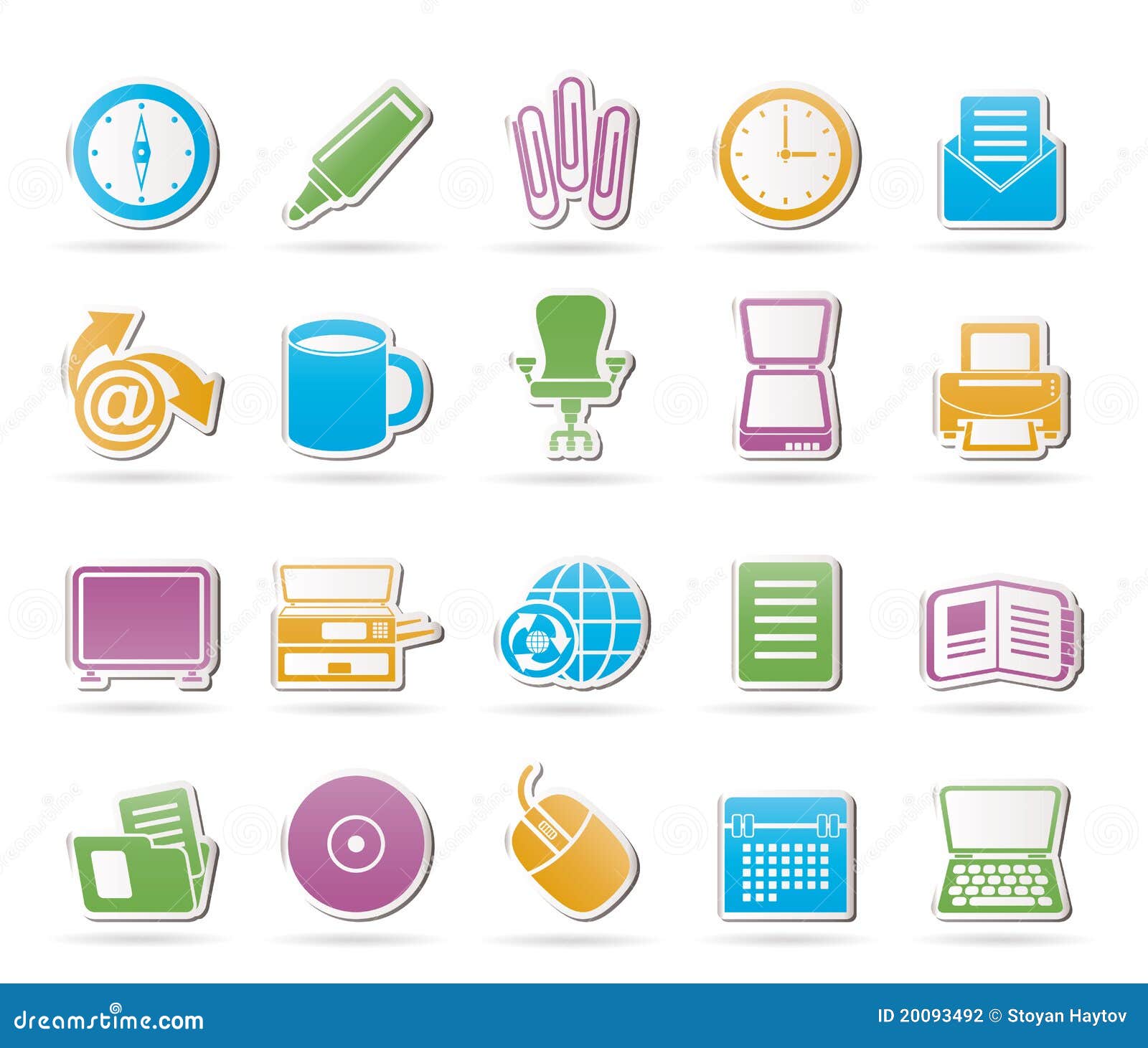 Business and Office Tools Icons Stock Vector - Illustration of clock ...