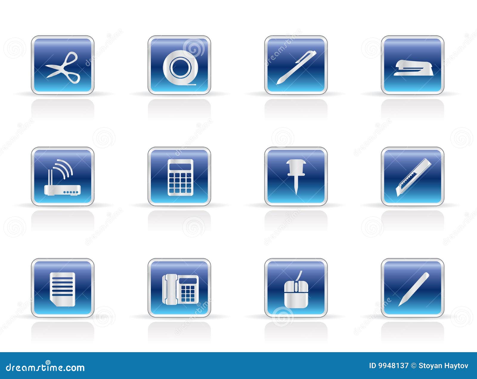 Business and Office Tools Icons Stock Vector - Illustration of adhesive ...