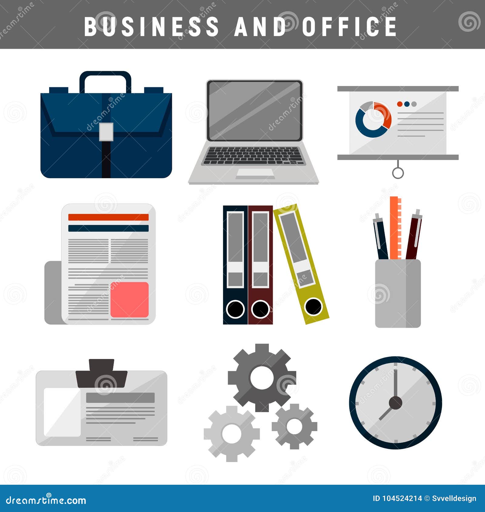 Business and Office Vector Icons Stock Vector - Illustration of mobile ...