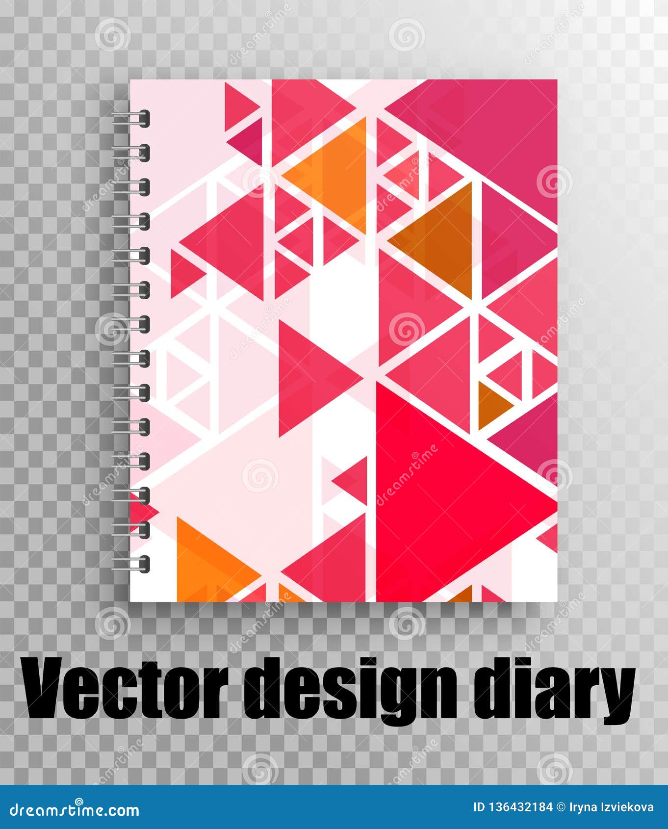 Vector Notepad Cover Layout - Pink Triangles Pattern Stock Vector ...