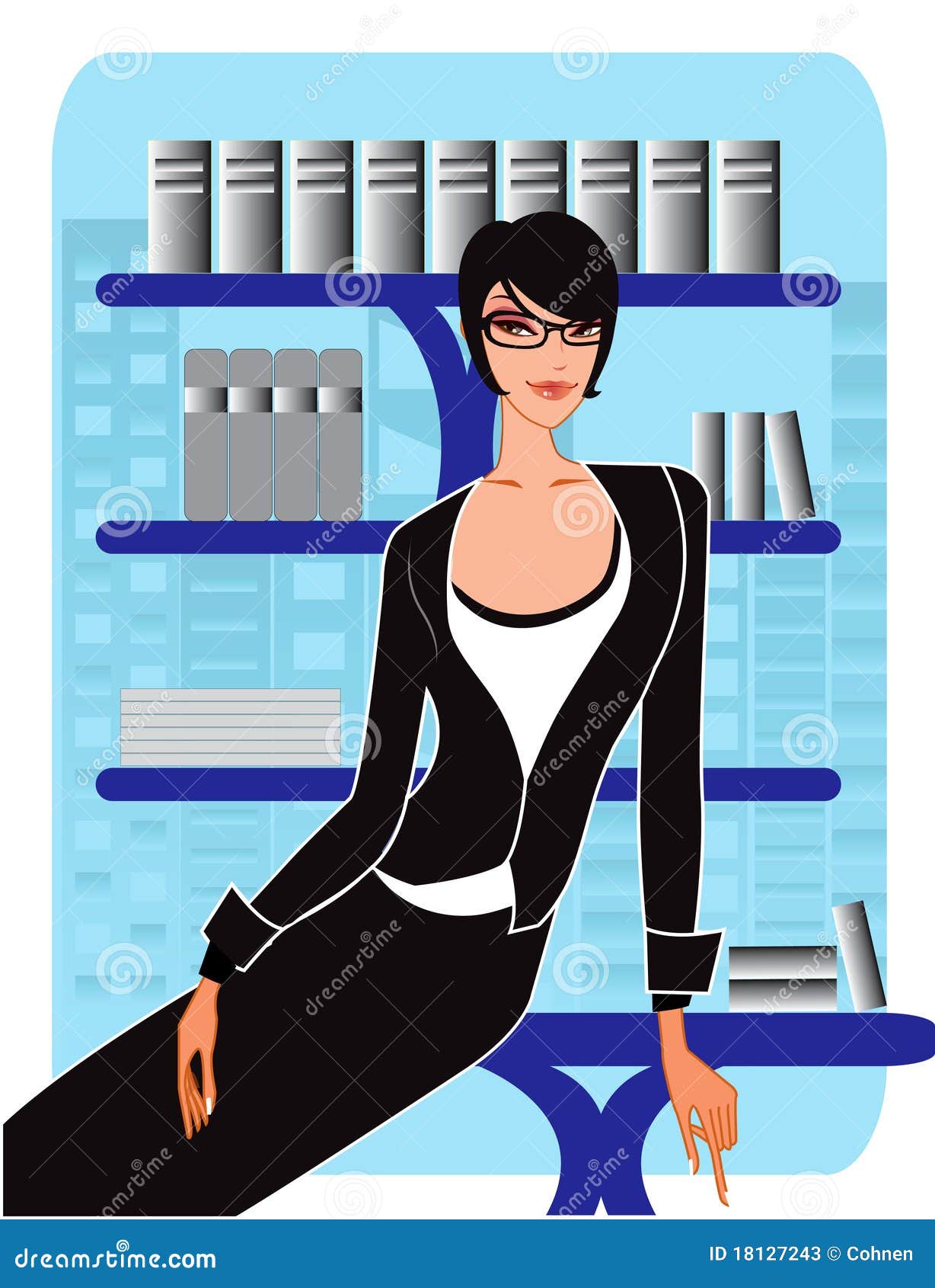 Business Office Women Vector Illustration Stock Illustration ...