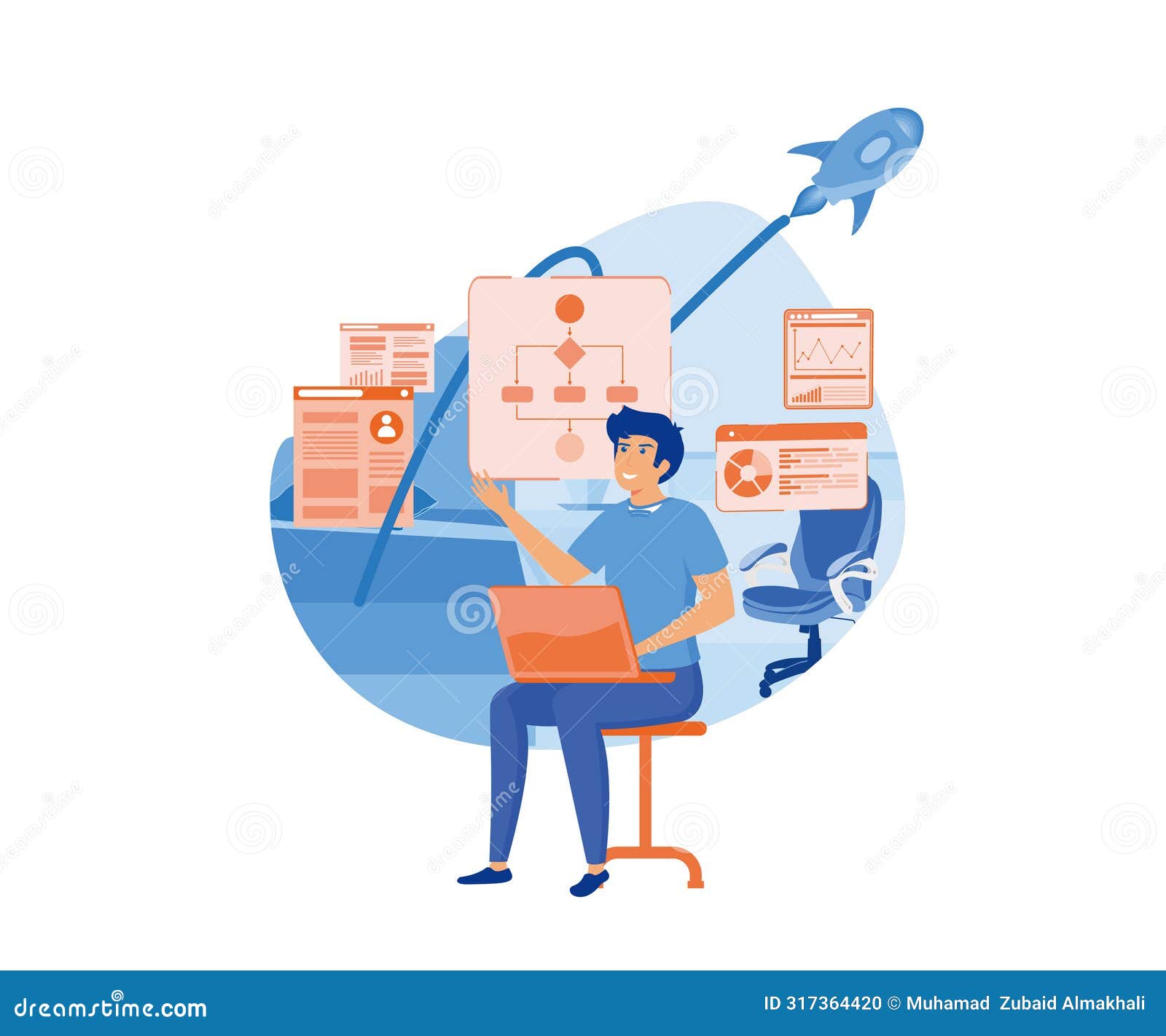 Of Business, Office Workers are Studying the Infographic, the Analysis ...