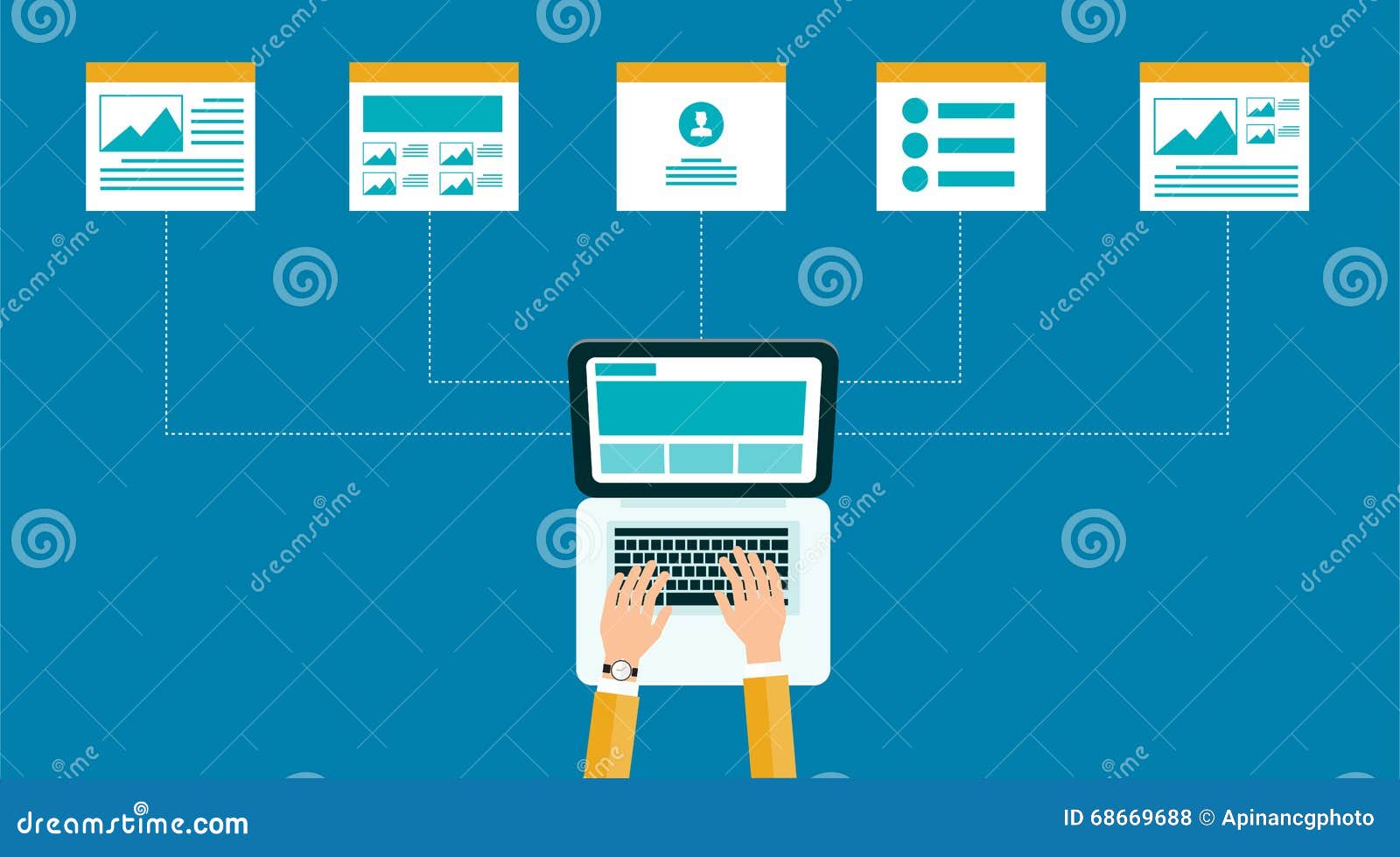 Business Online Content .web Design Structure and Layout. Stock Vector ...
