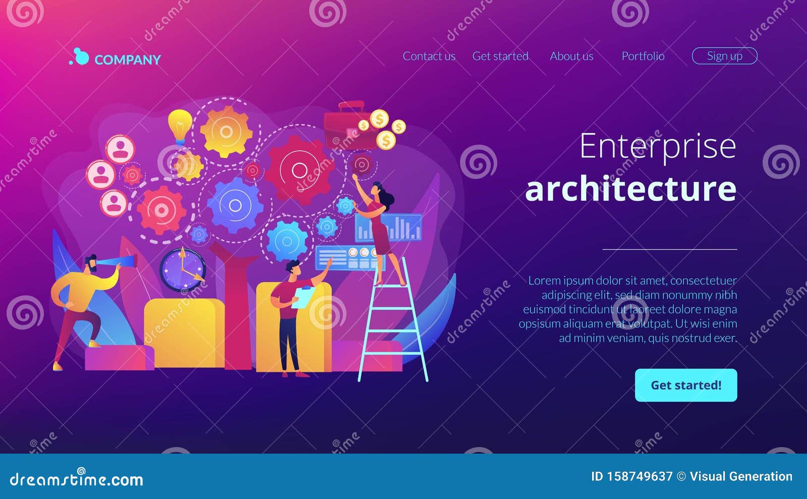Enterprise Architecture Concept Landing Page Stock Vector ...