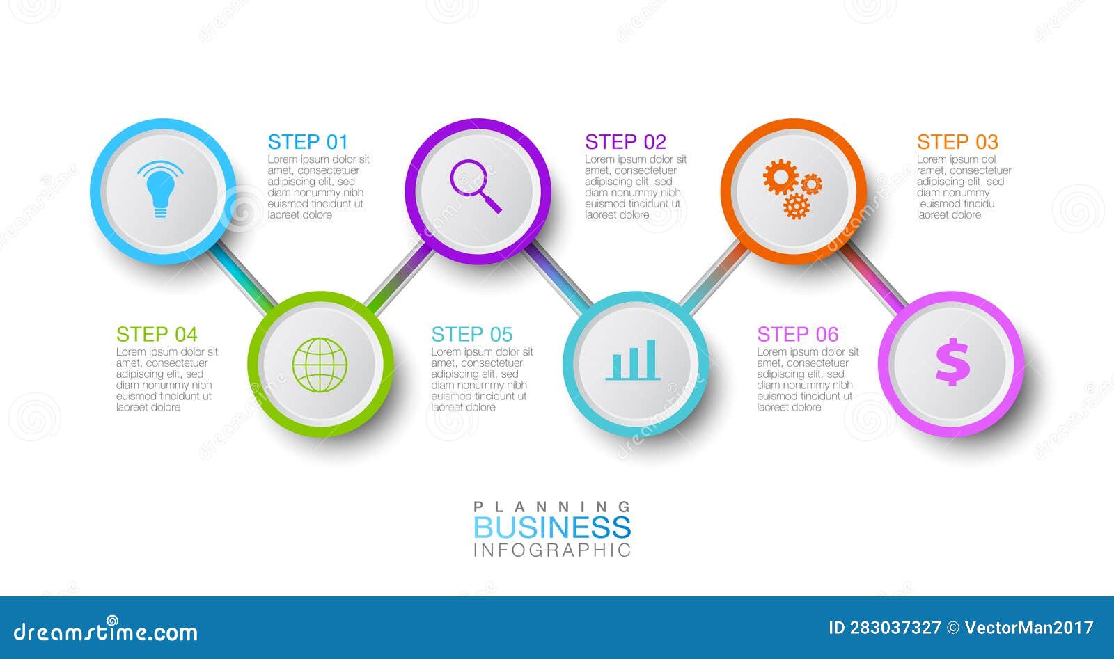 Business Operations According To the 6-step Ranking Plan Stock Vector ...