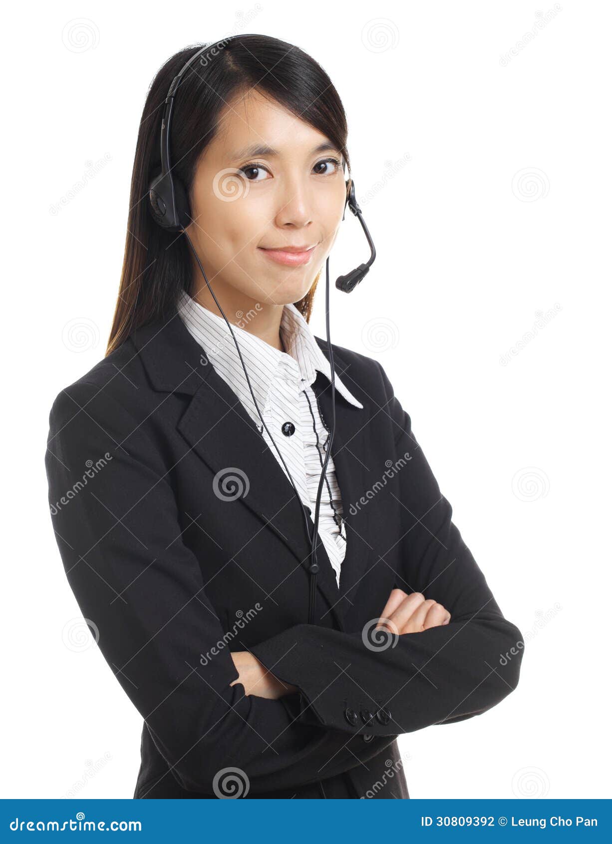 Business Operator Woman with Headset Stock Photo - Image of beauty ...