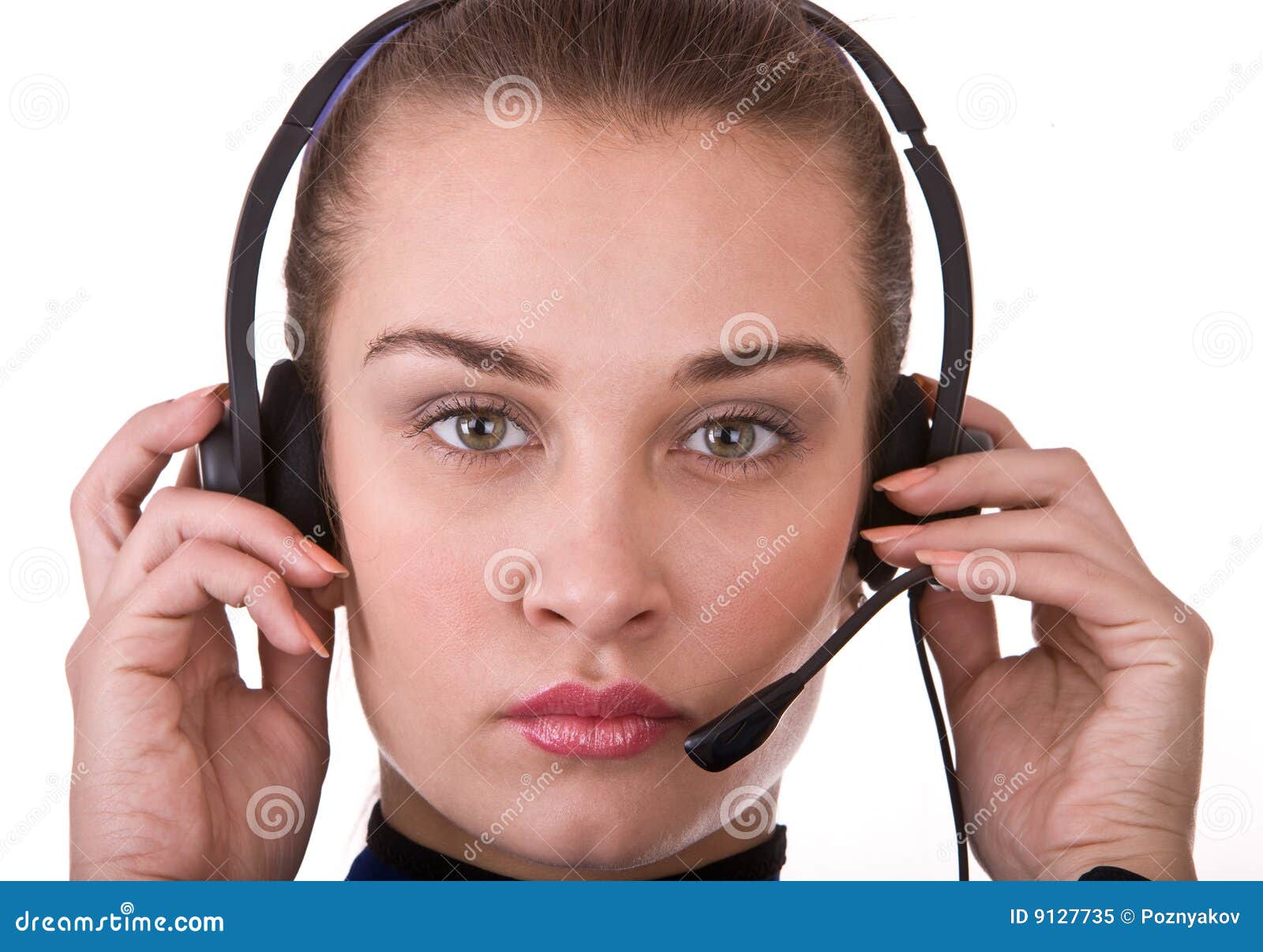 Business Operator Woman Support Customer. Stock Image - Image of ...