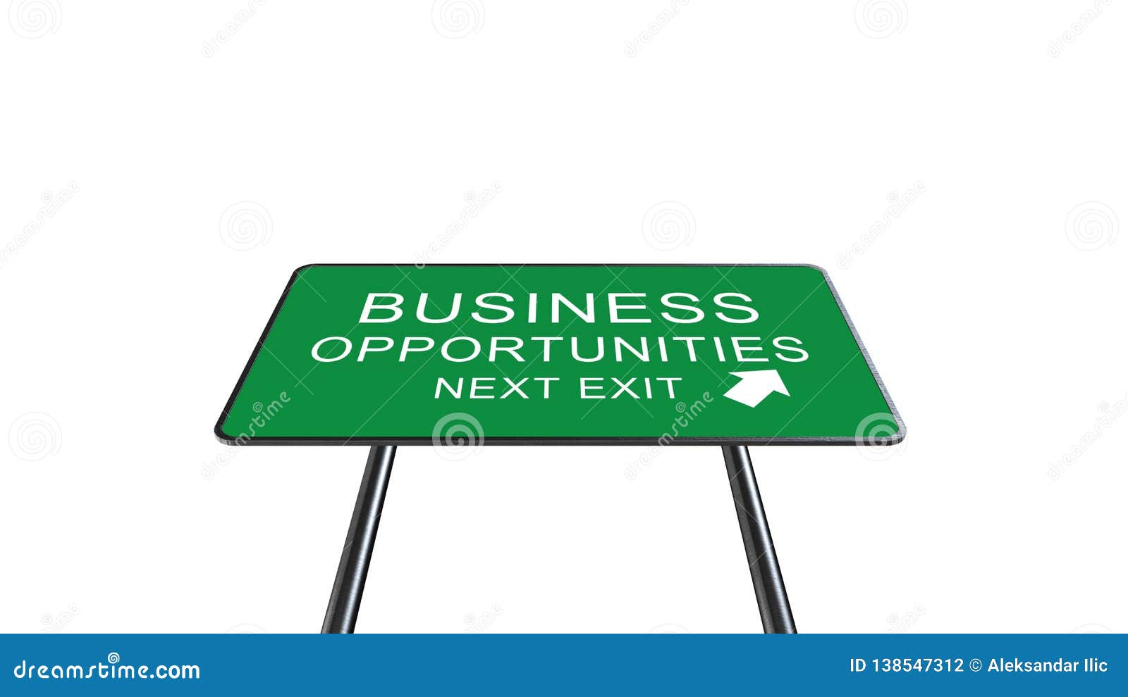 Business Opportunities Next Exit Green Road Sign with Direction Arrow ...