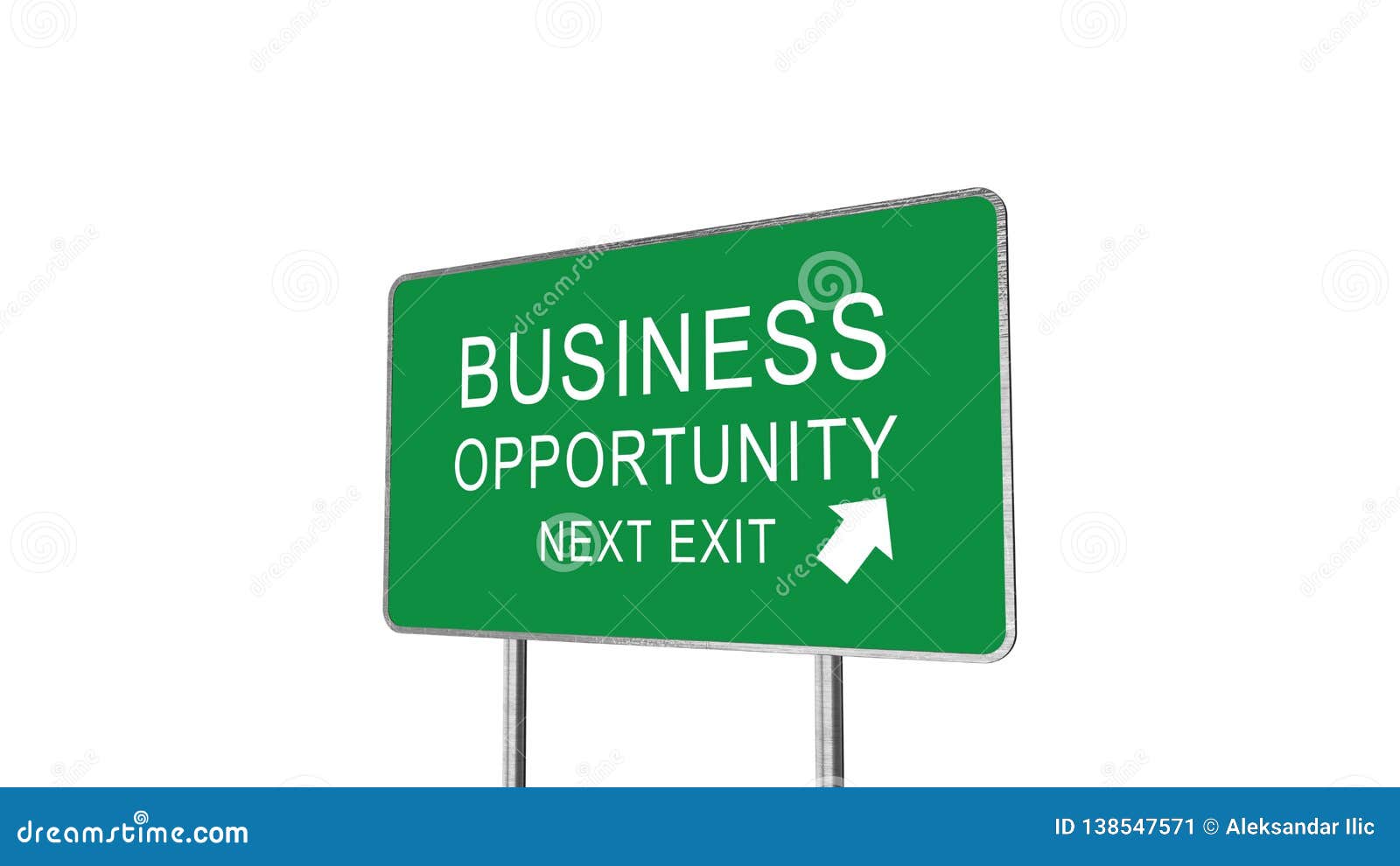 Business Opportunities Next Exit Green Road Sign with Direction Arrow ...