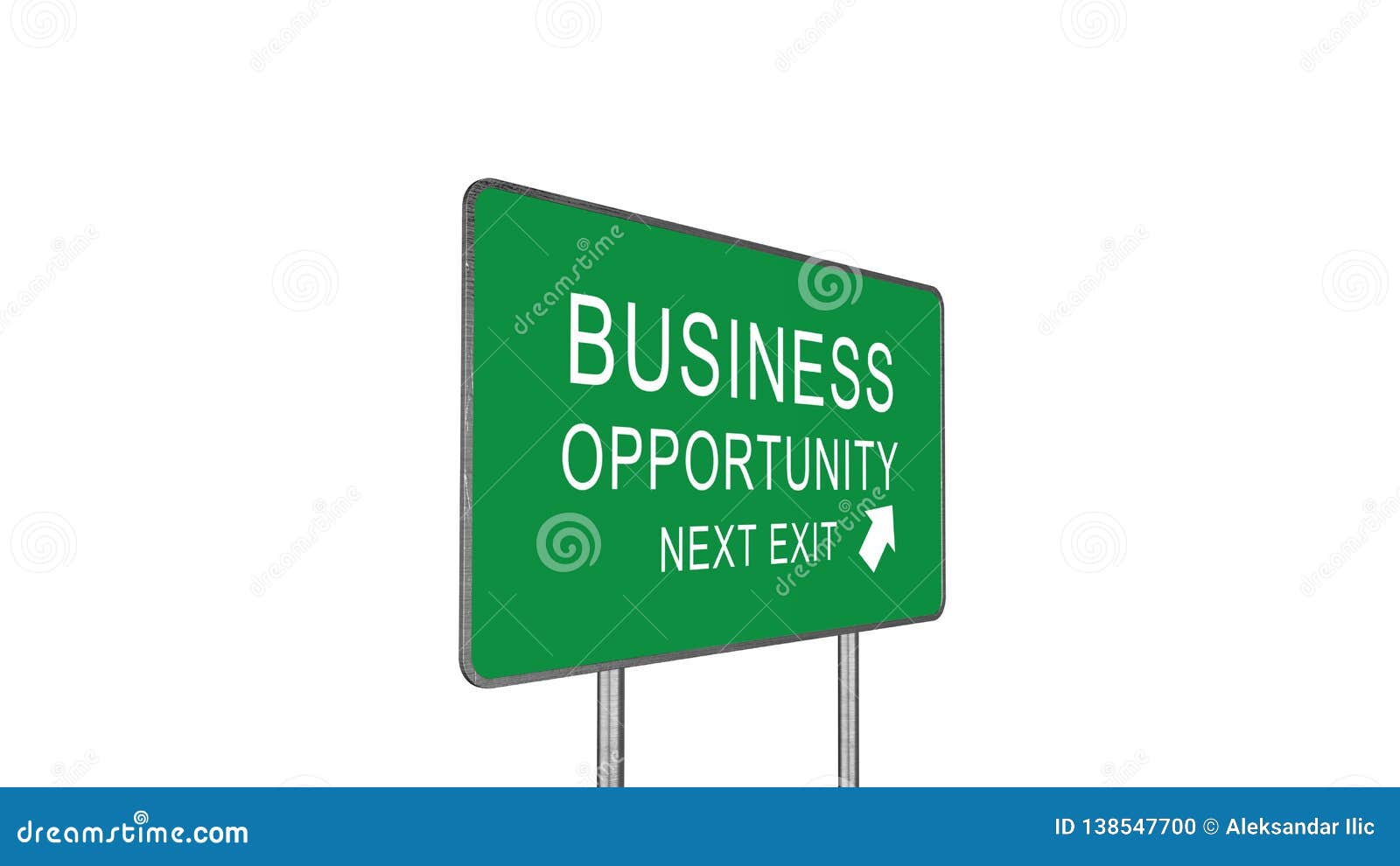 Business Opportunities Next Exit Green Road Sign with Direction Arrow ...