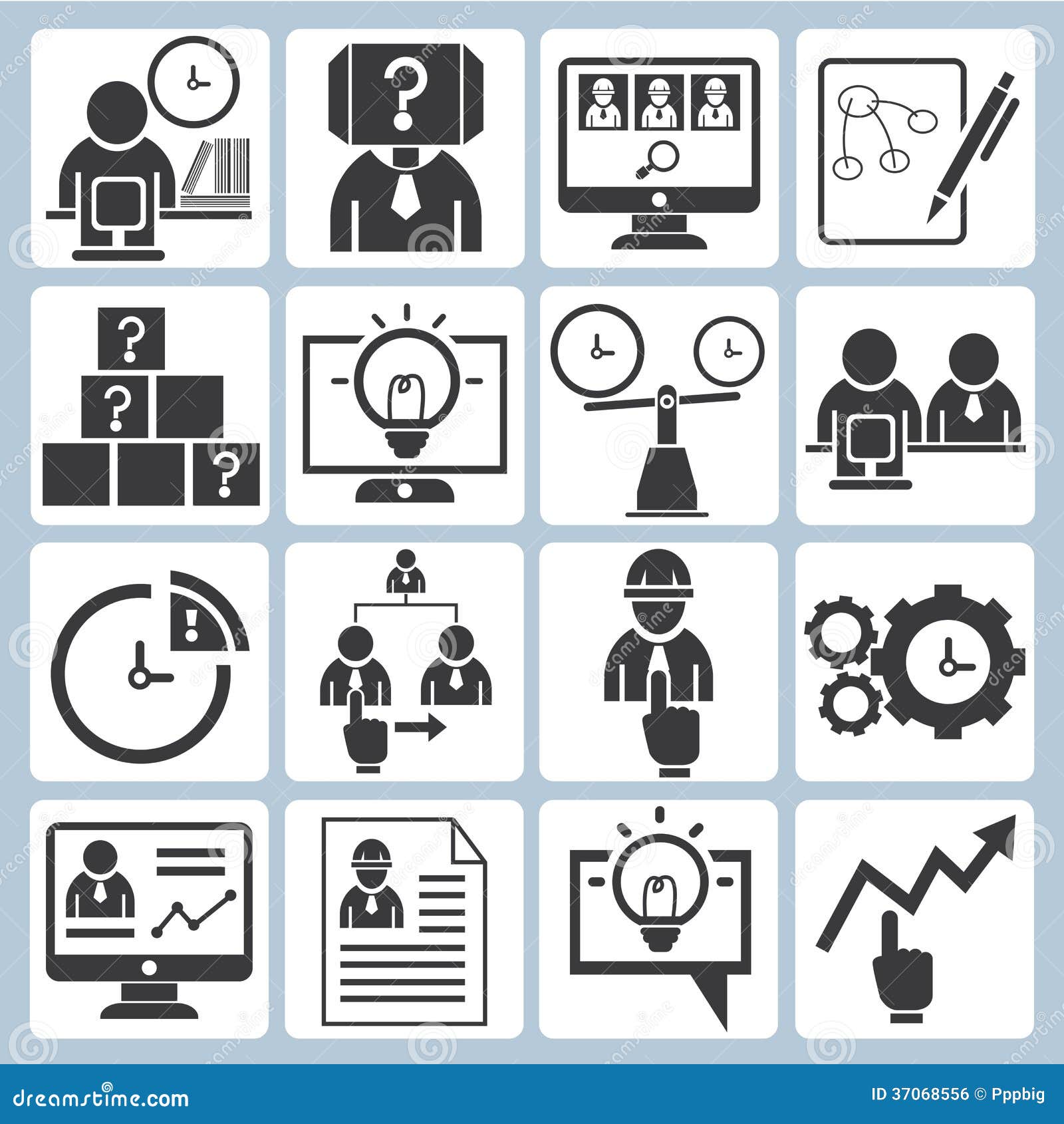 Business, Organization Development Icons Stock Illustration ...