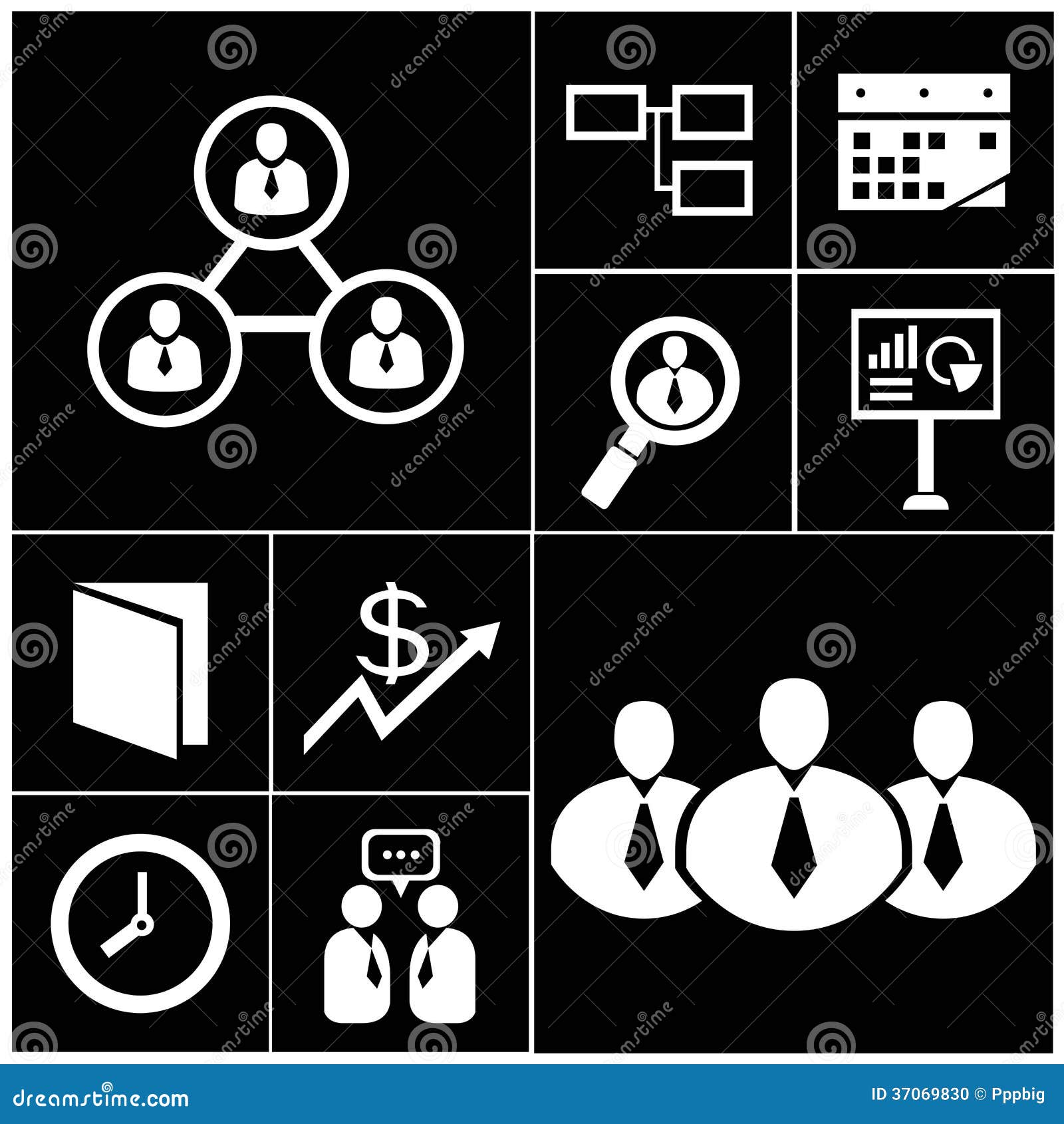 Business and Organization Icons Stock Illustration - Illustration of ...