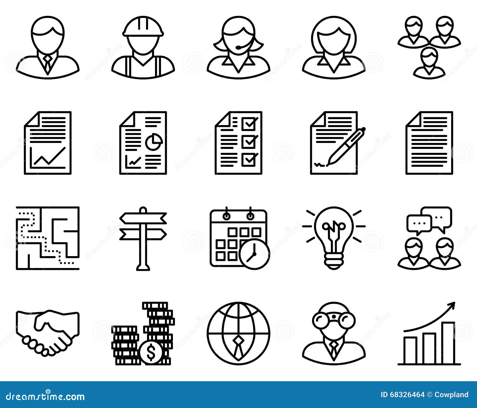 Business Outline Icons stock vector. Illustration of smart - 68326464