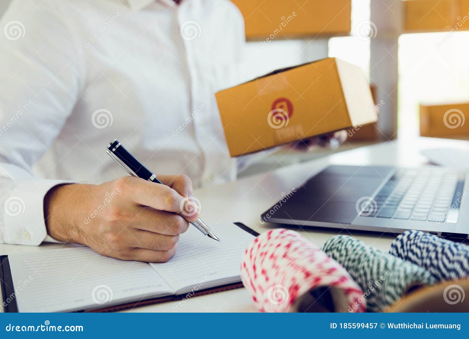 Business Owner is Checking the Product that the Customer Orders the ...