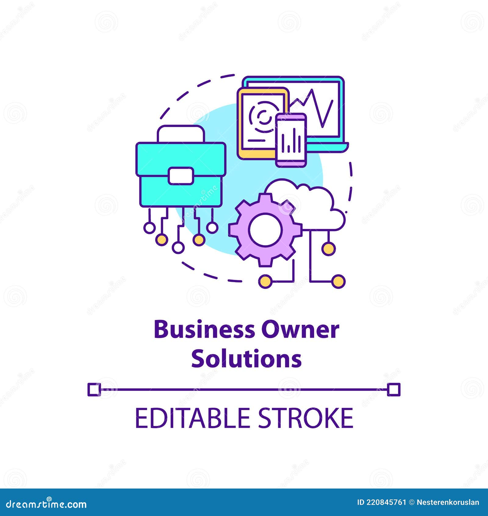 Business Owner Solutions Concept Icon Stock Vector - Illustration of ...