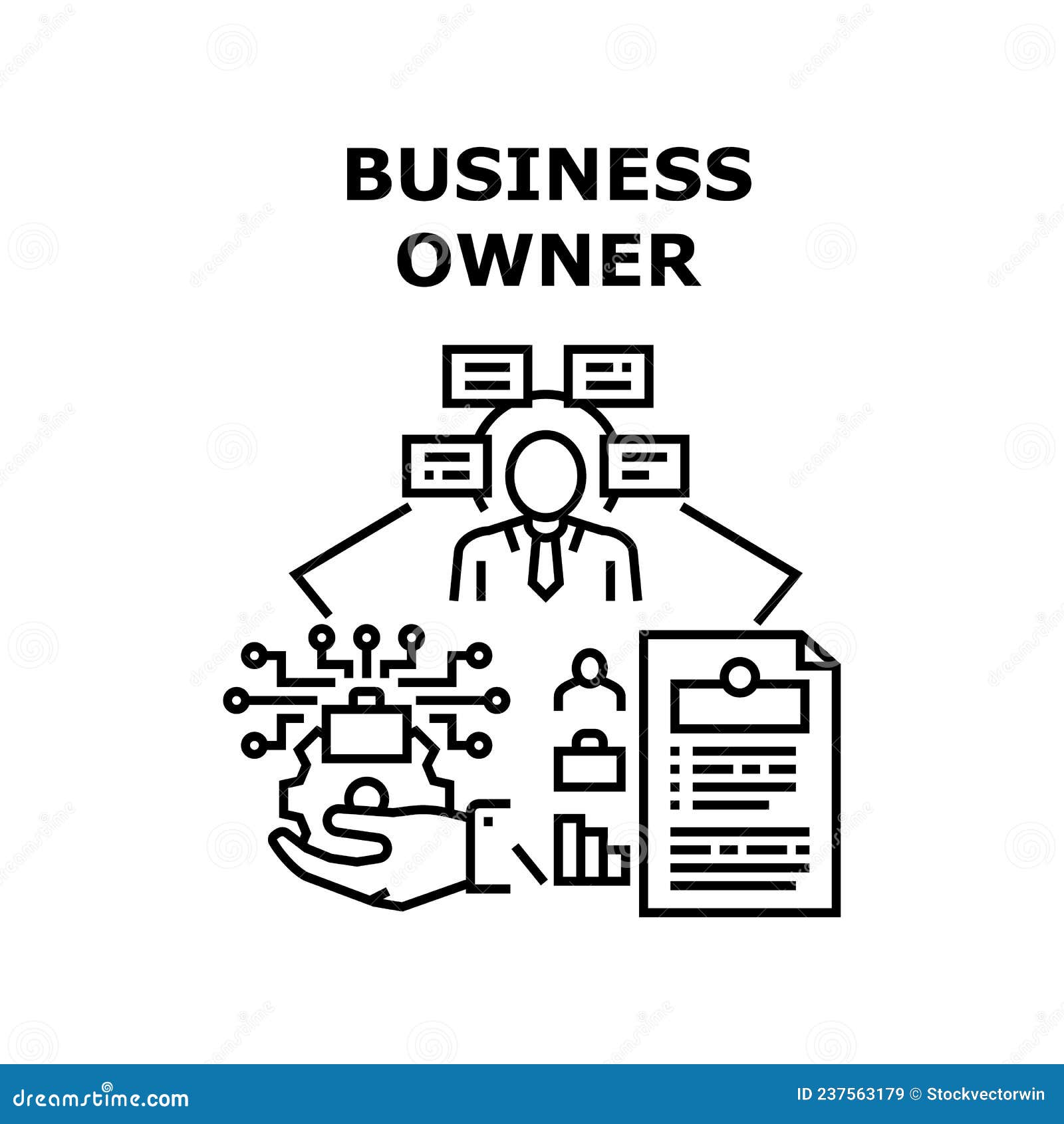 Business Owner Vector Concept Black Illustration Stock Vector ...