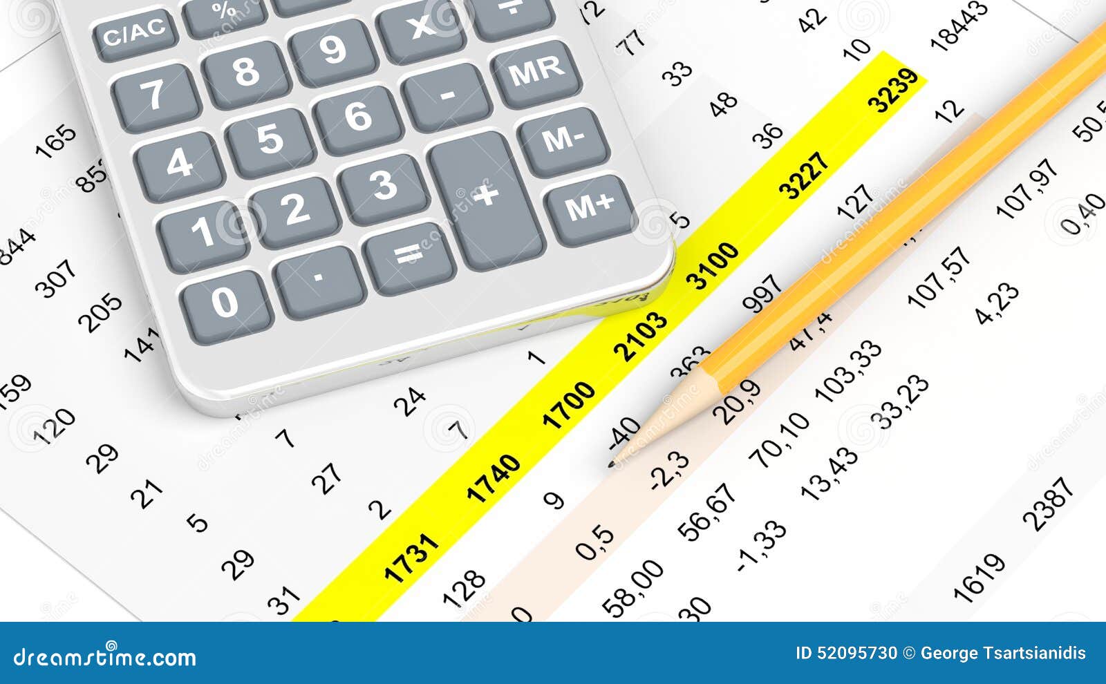 Business Paper Document with Numbers Stock Illustration - Illustration ...