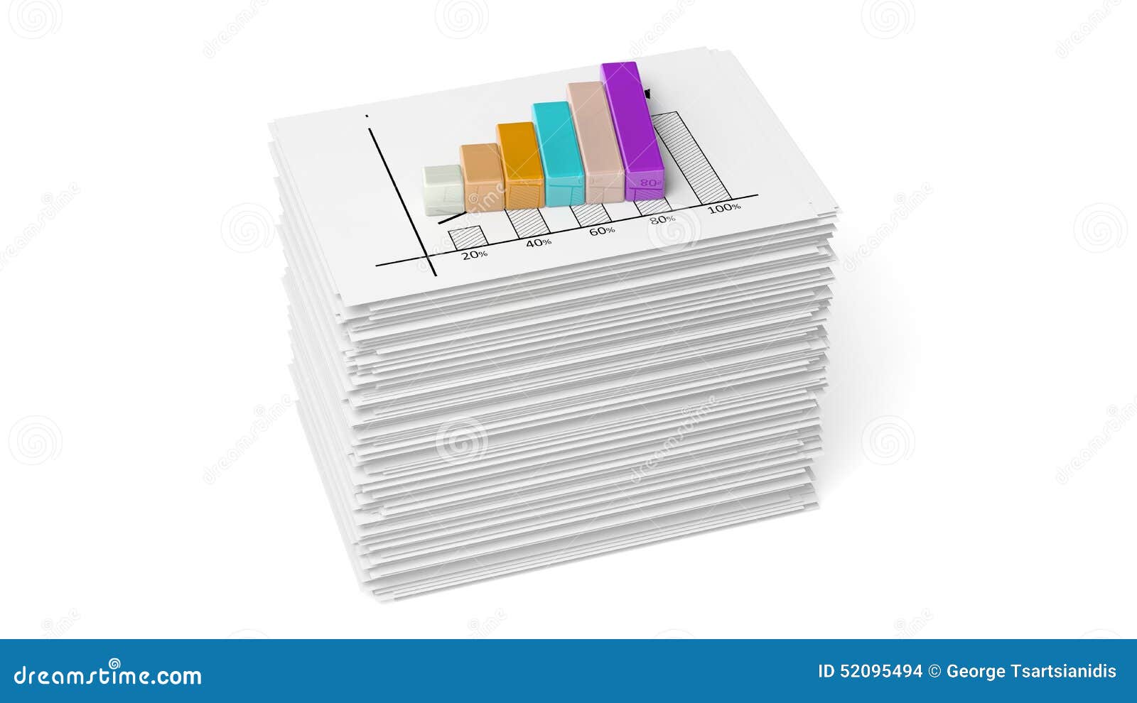 Business Paper Documents Stack Stock Illustration - Illustration of ...