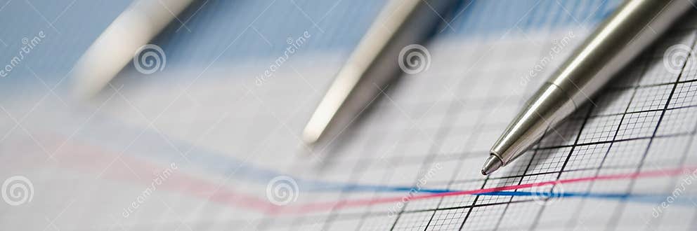 Business Paper with Graphic, Blue and Red Line in Increase and Decrease ...