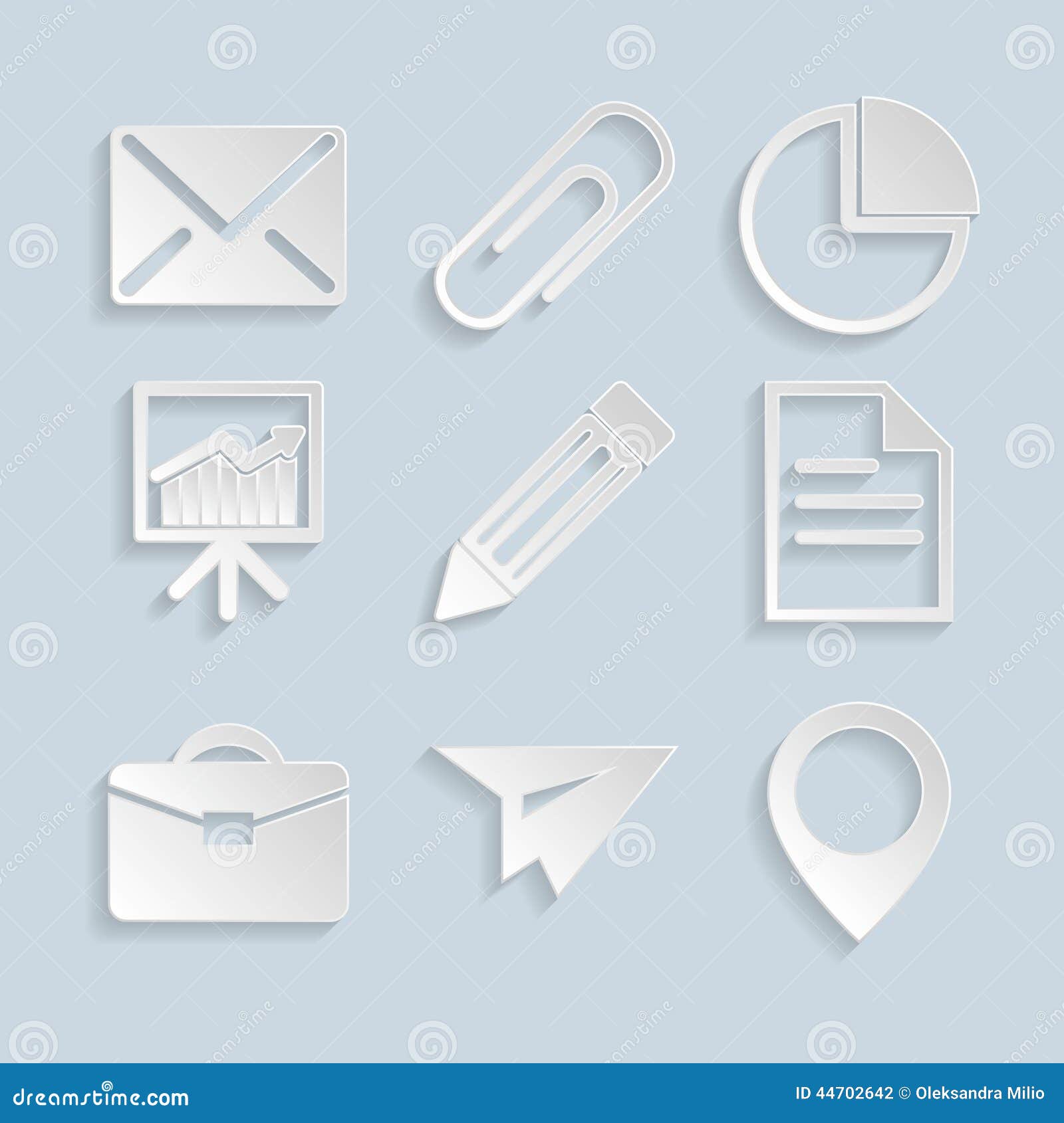 Business Paper Icons stock vector. Illustration of clip - 44702642