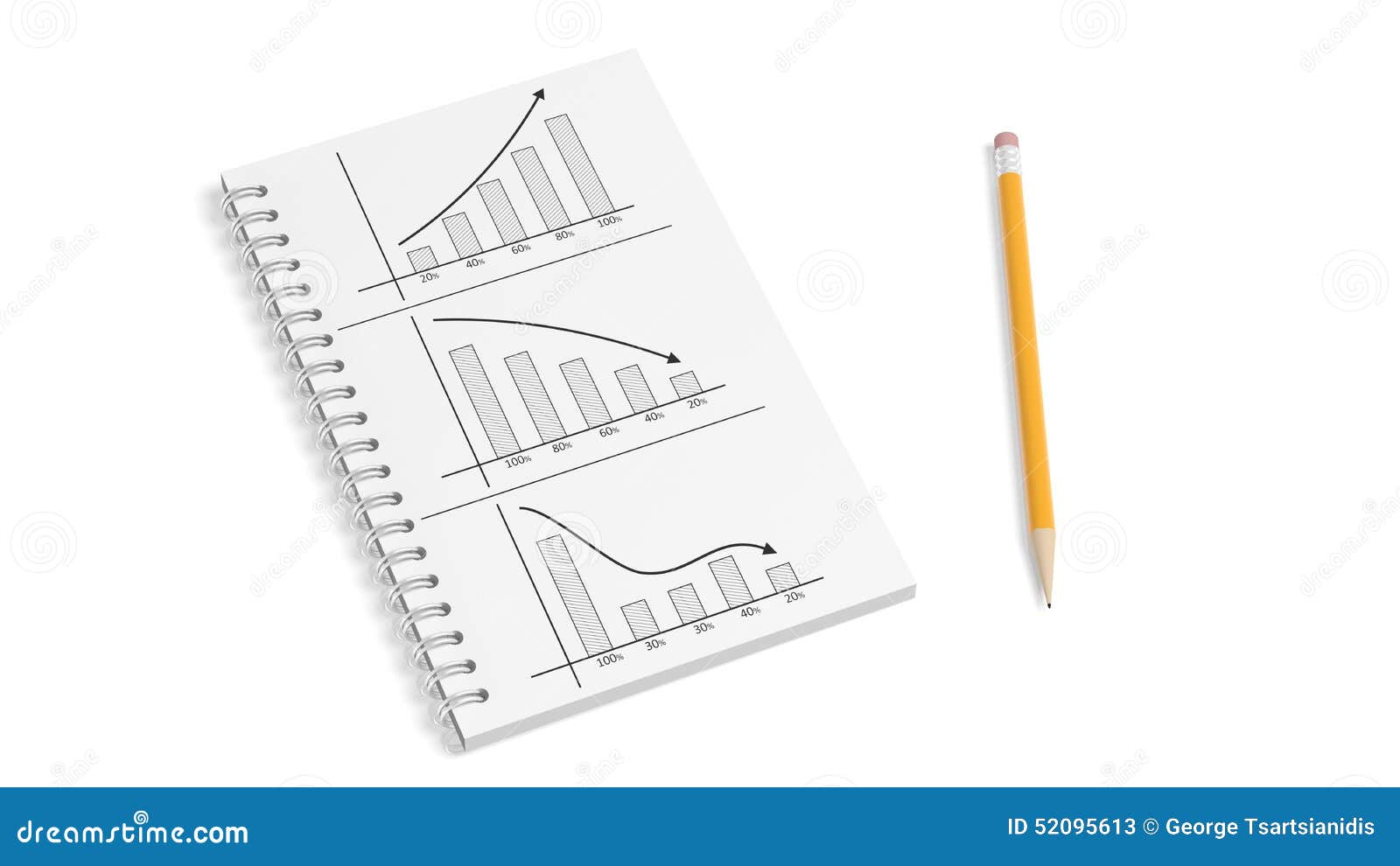 Business Paper Notepad with Info Charts Stock Illustration ...
