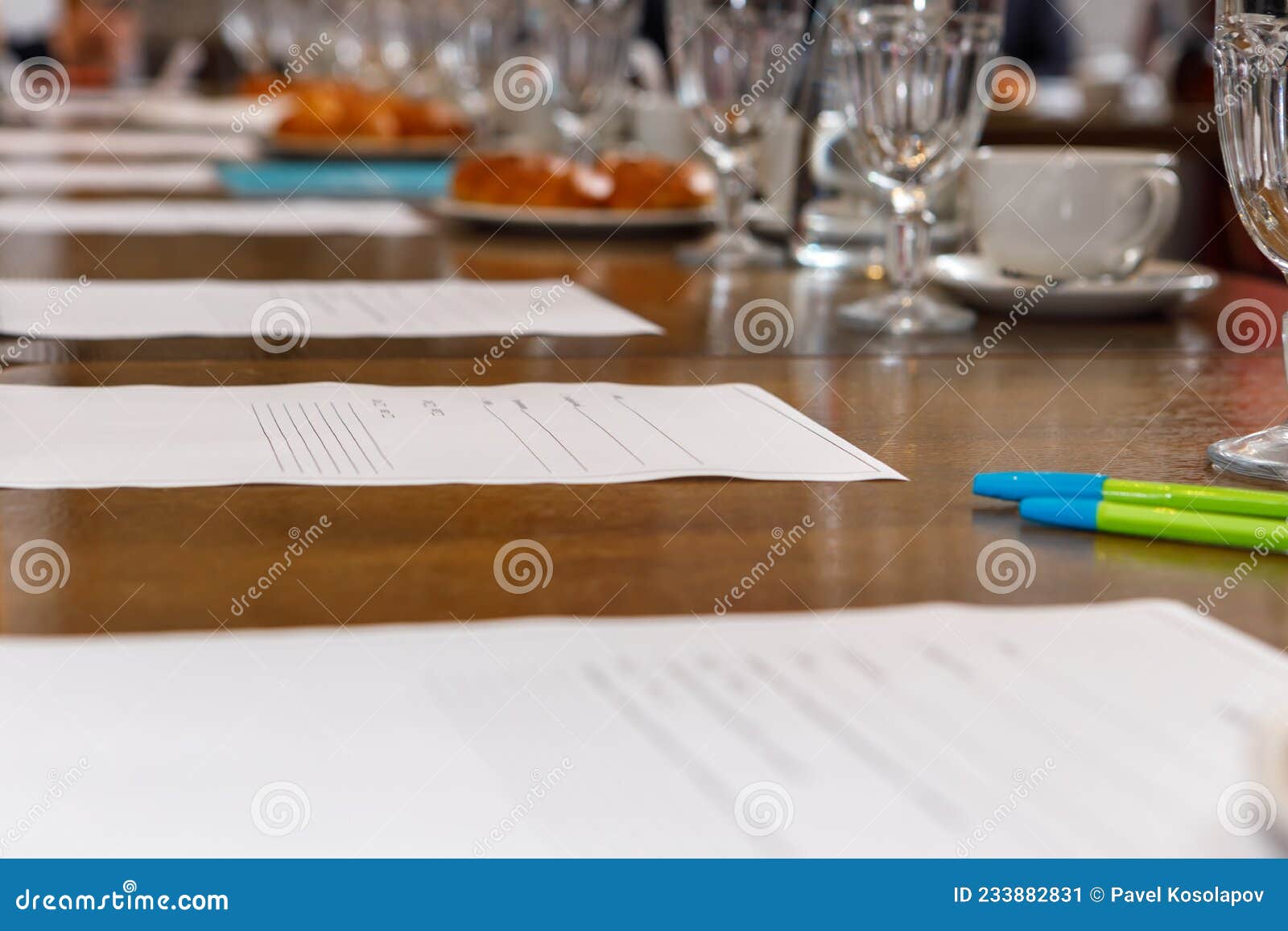 Business Papers are Spread Out on the Table Stock Image - Image of home ...