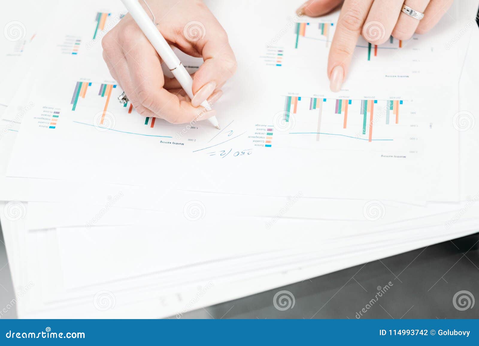 Business Paperwork Data Analysis Office Worker Stock Photo - Image of ...