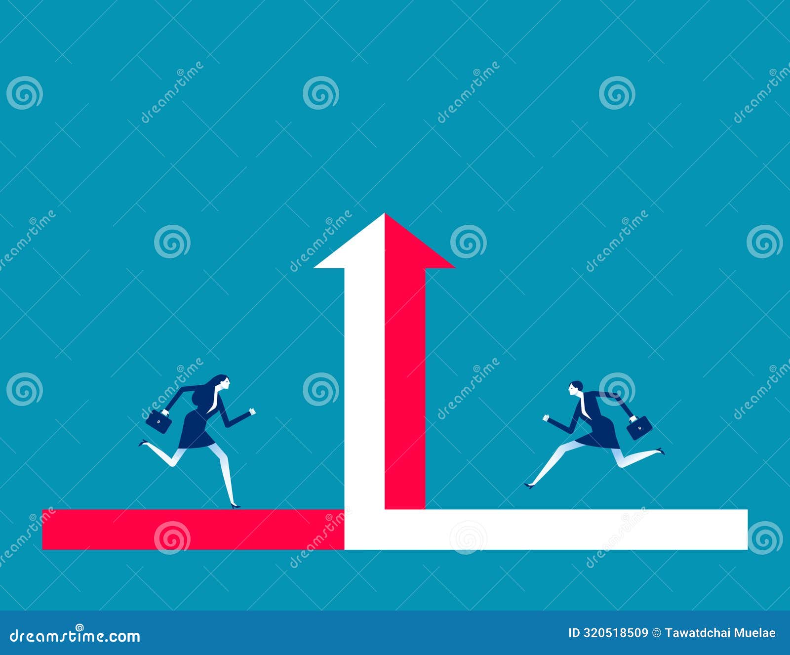 Business Partner Running To Join Direction Together To Success Target ...