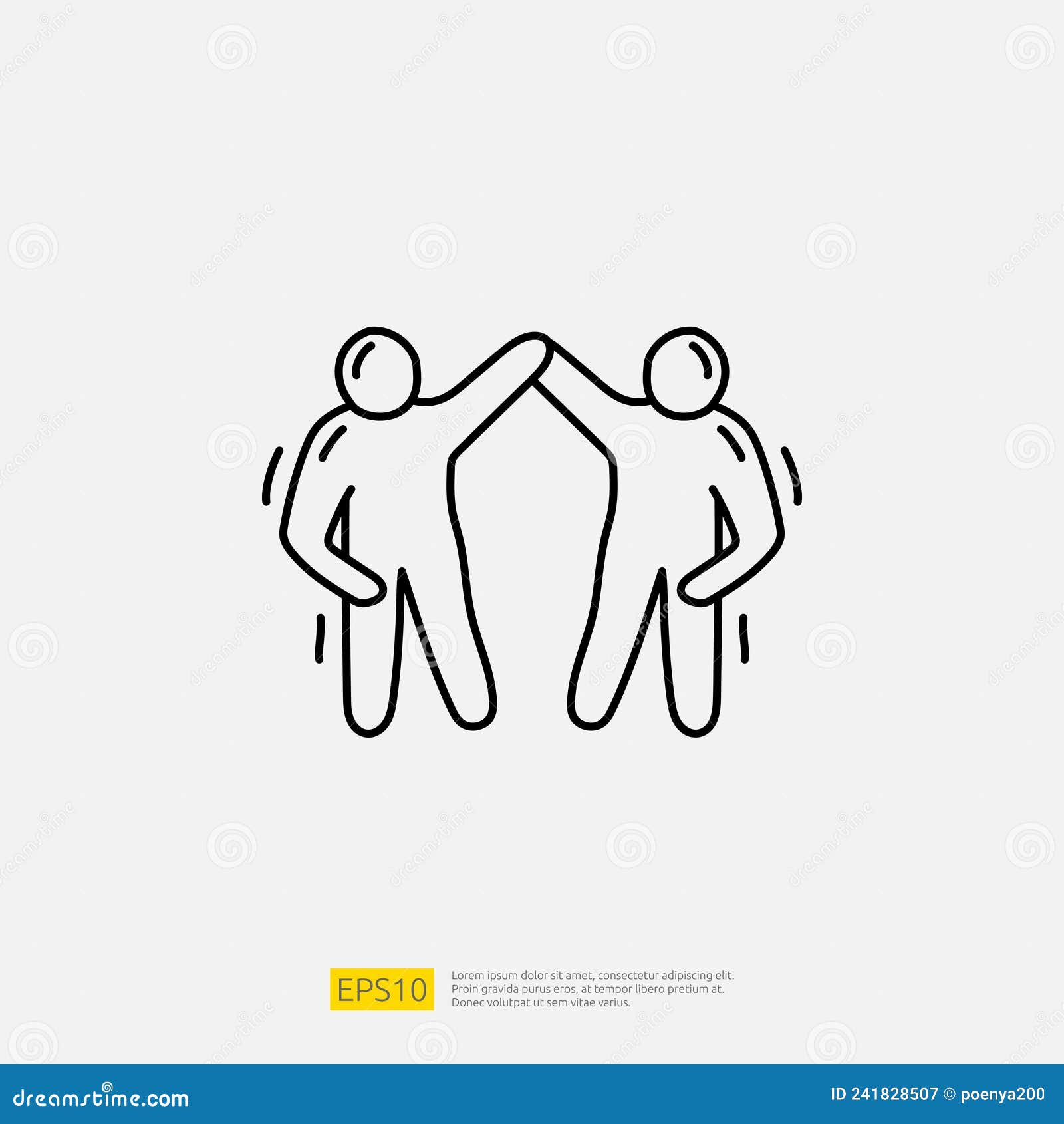 Business Partner and Teamwork Doodle Icon Illustration Concept Stock ...