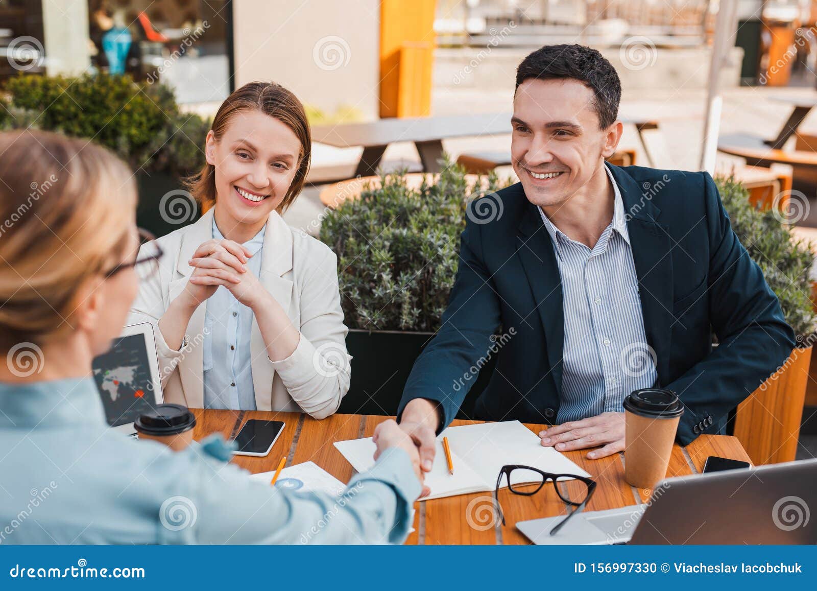 Business Partners Agreed on a Work on Common Project Stock Photo ...