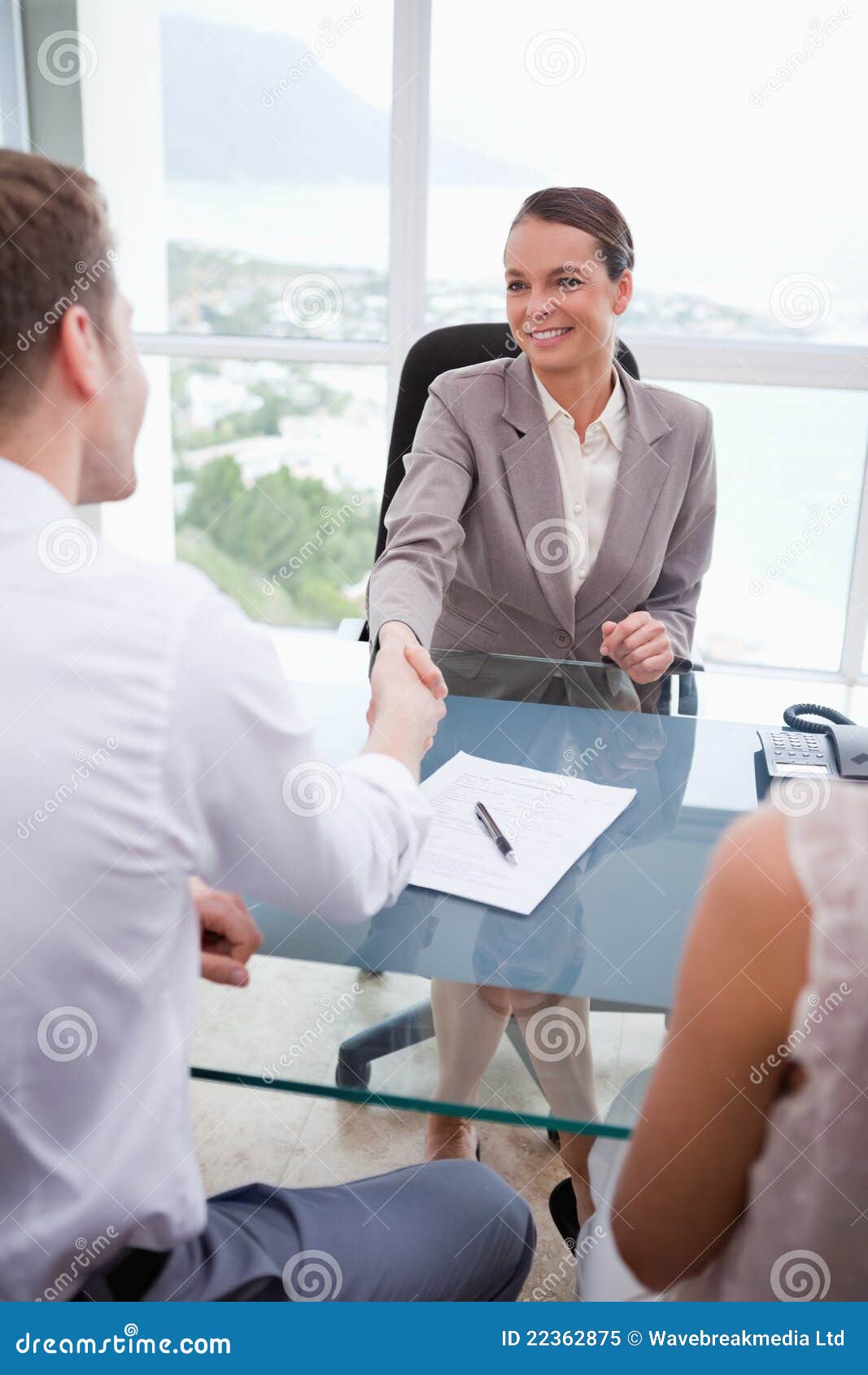 Business Partners Closing a Deal Stock Image - Image of team, table ...