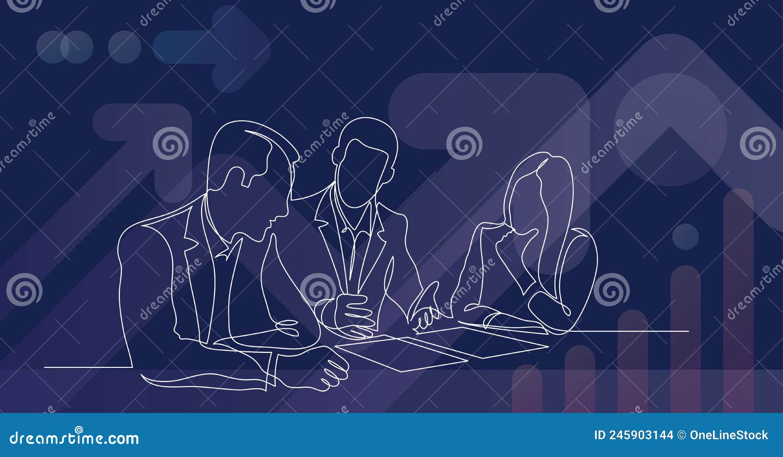 Business Partners Discussing Details of Work Contract - One Line ...