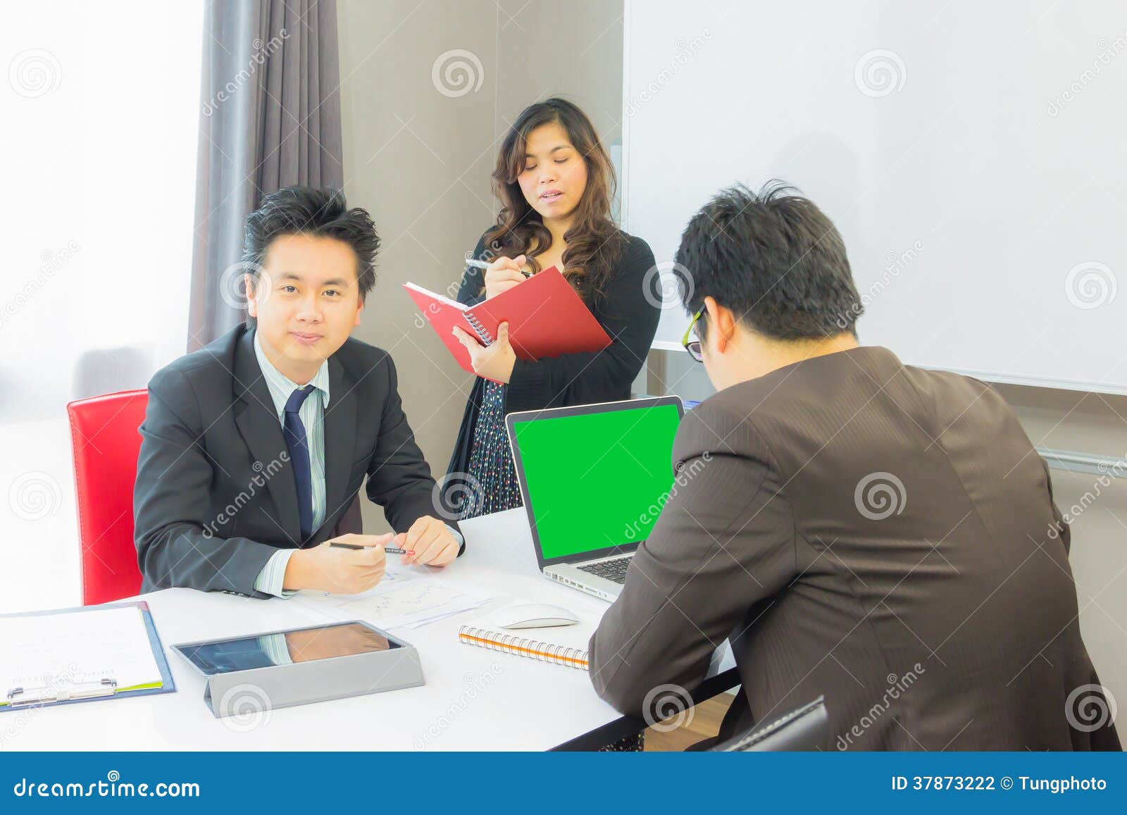 Business Partners Discussion at Meeting Stock Photo - Image of ...