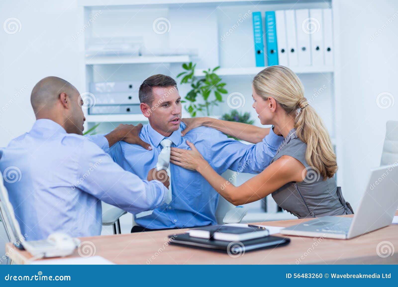 Business Partners Fighting Together Stock Photo - Image of laptop ...