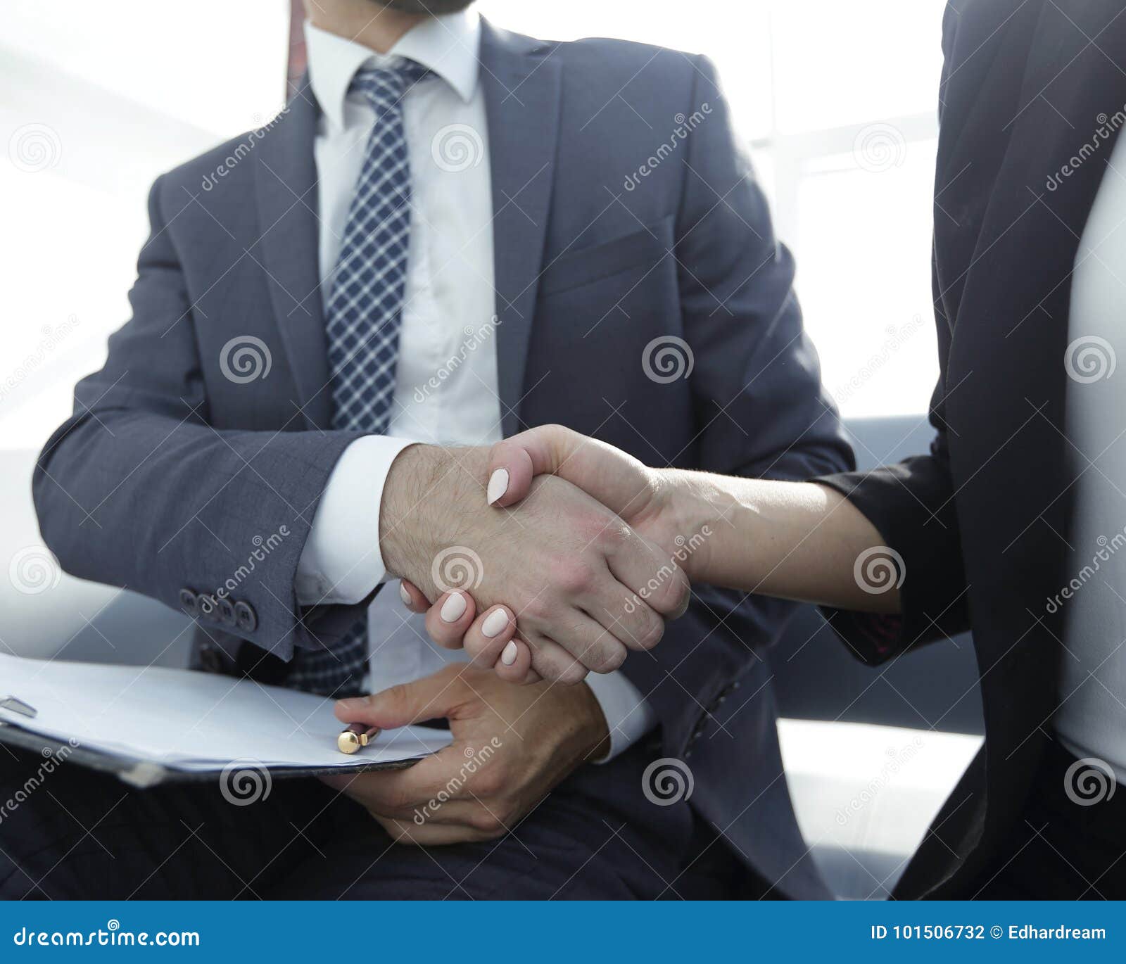 Close-up of Two Business People Shaking Hands Stock Photo - Image of ...
