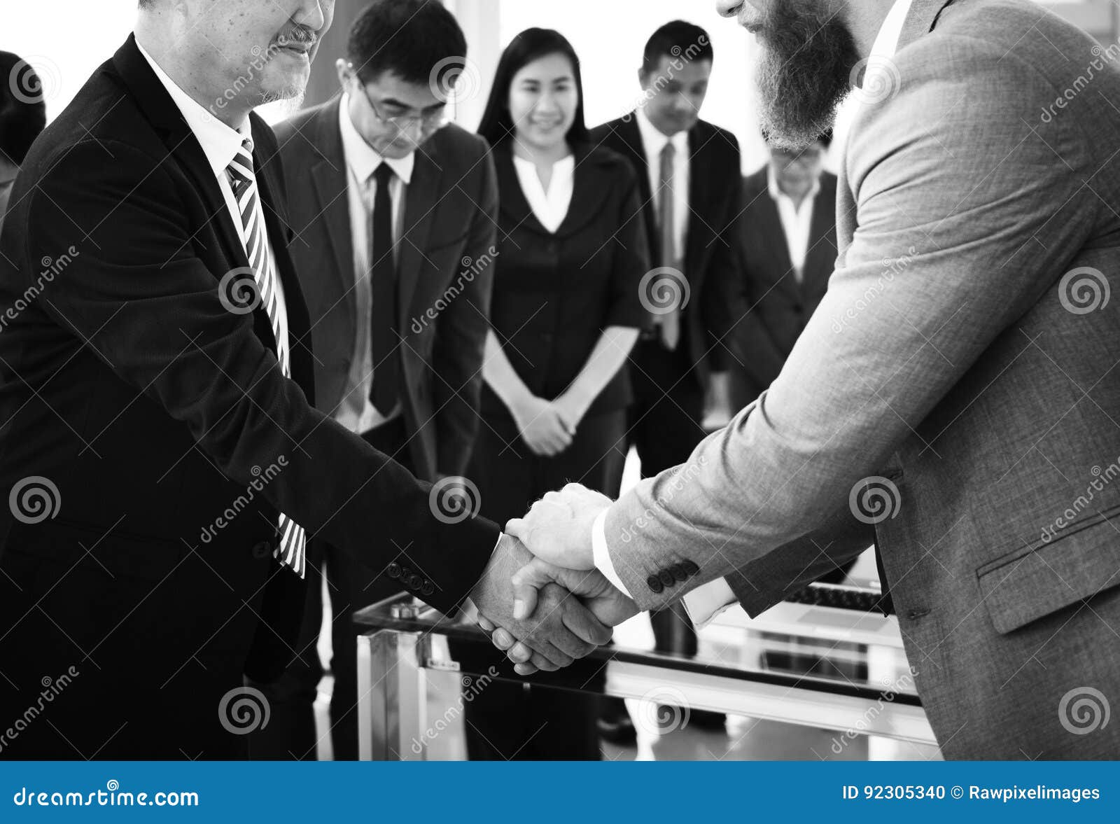 Business Partners Introduction Handshake Bow Stock Photo - Image of ...