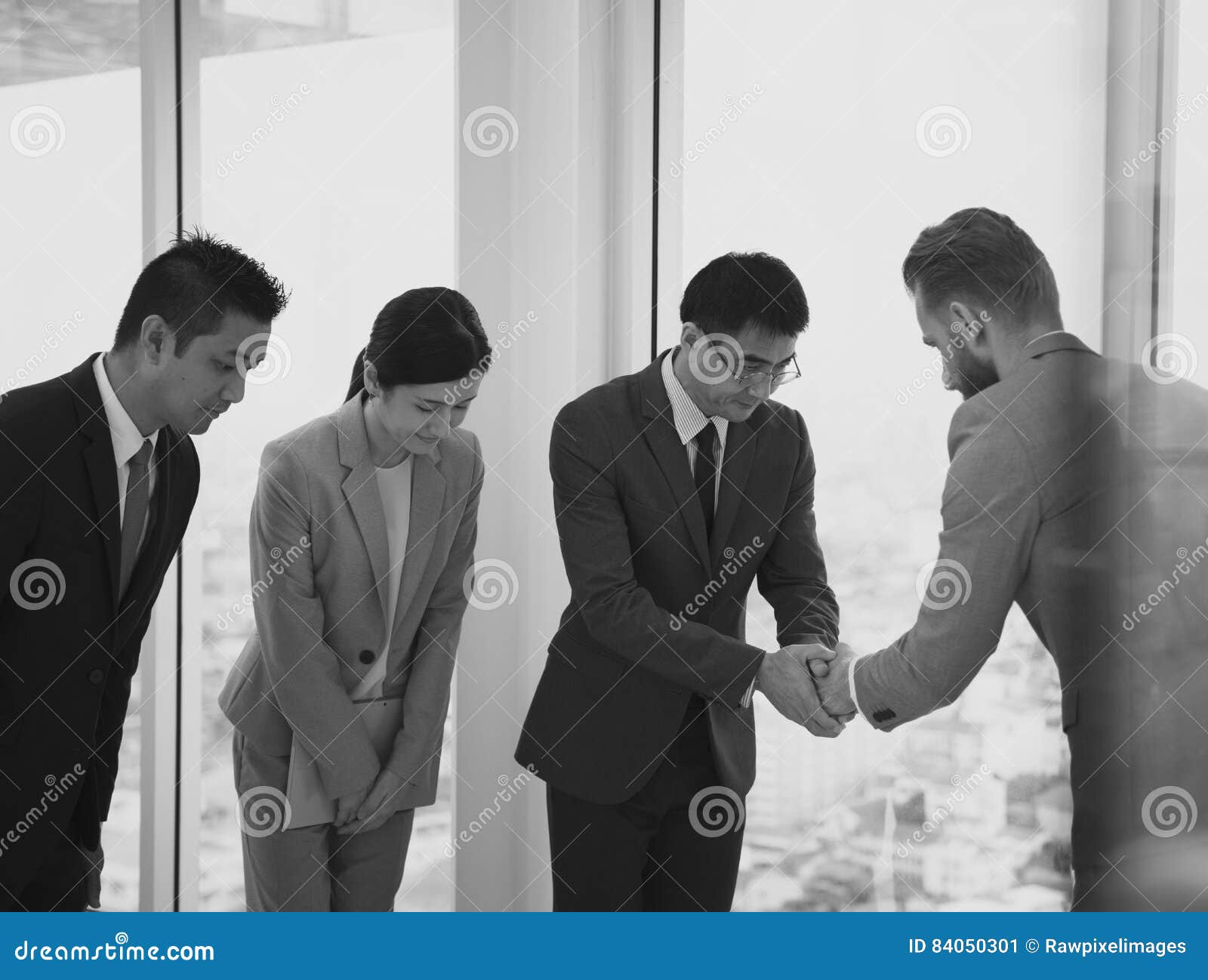 Business Partners Introductionary Handshake Bow Stock Image - Image of ...